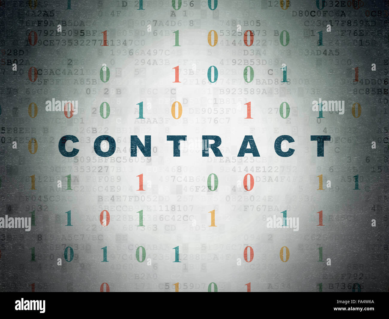 Finance concept: Contract on Digital Paper background Stock Photo - Alamy