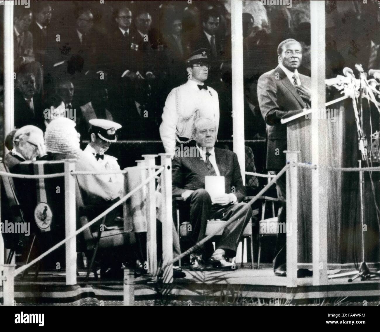 April 1980 - Zimbabwe Independence Ceremony Salisbury. Photo Shows: The ...