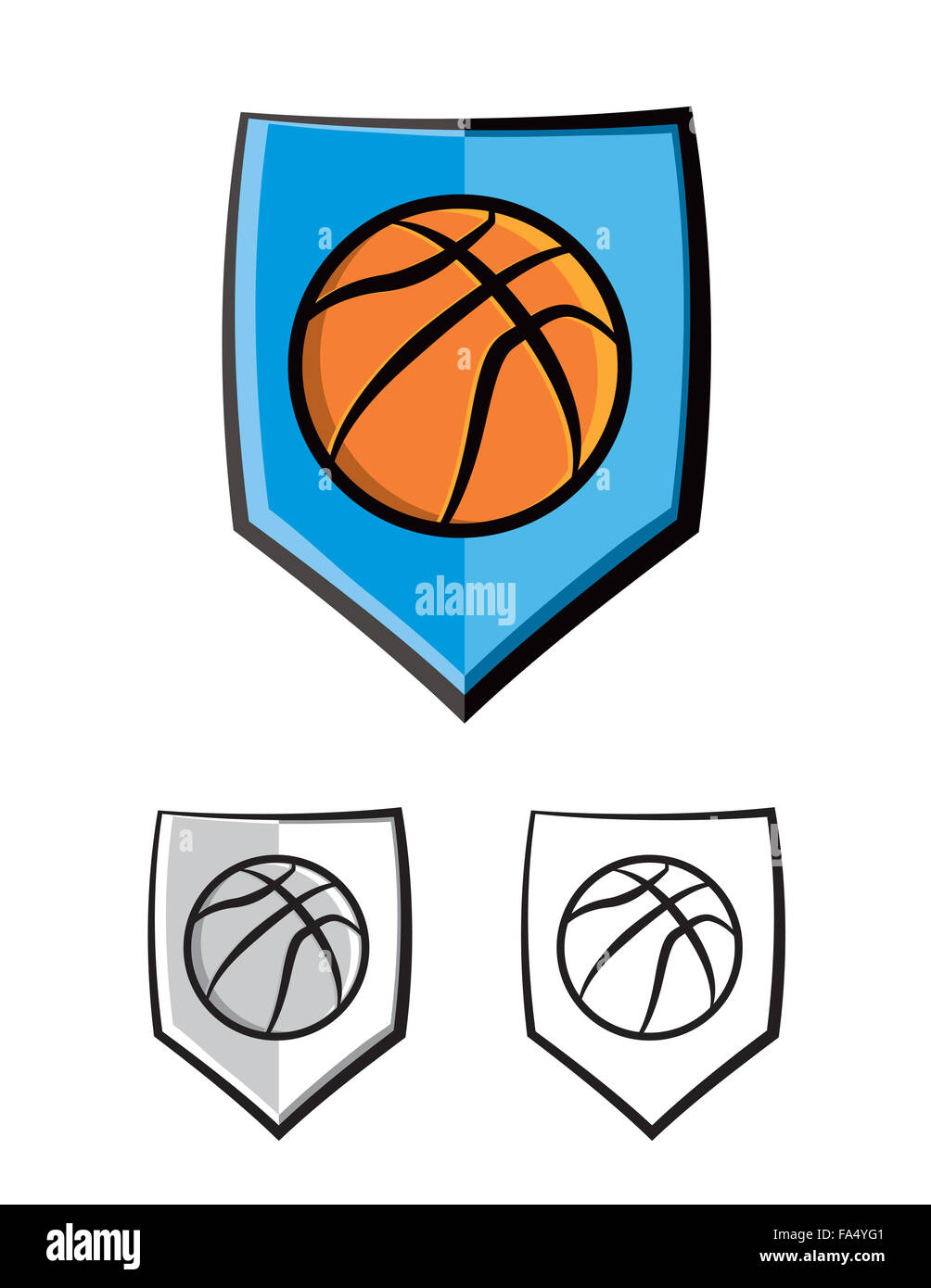 A basketball shield emblem Stock Photo - Alamy