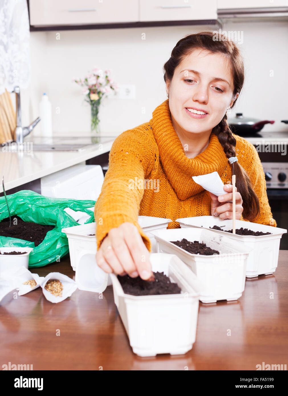 Girl sowing seeds hi-res stock photography and images - Alamy