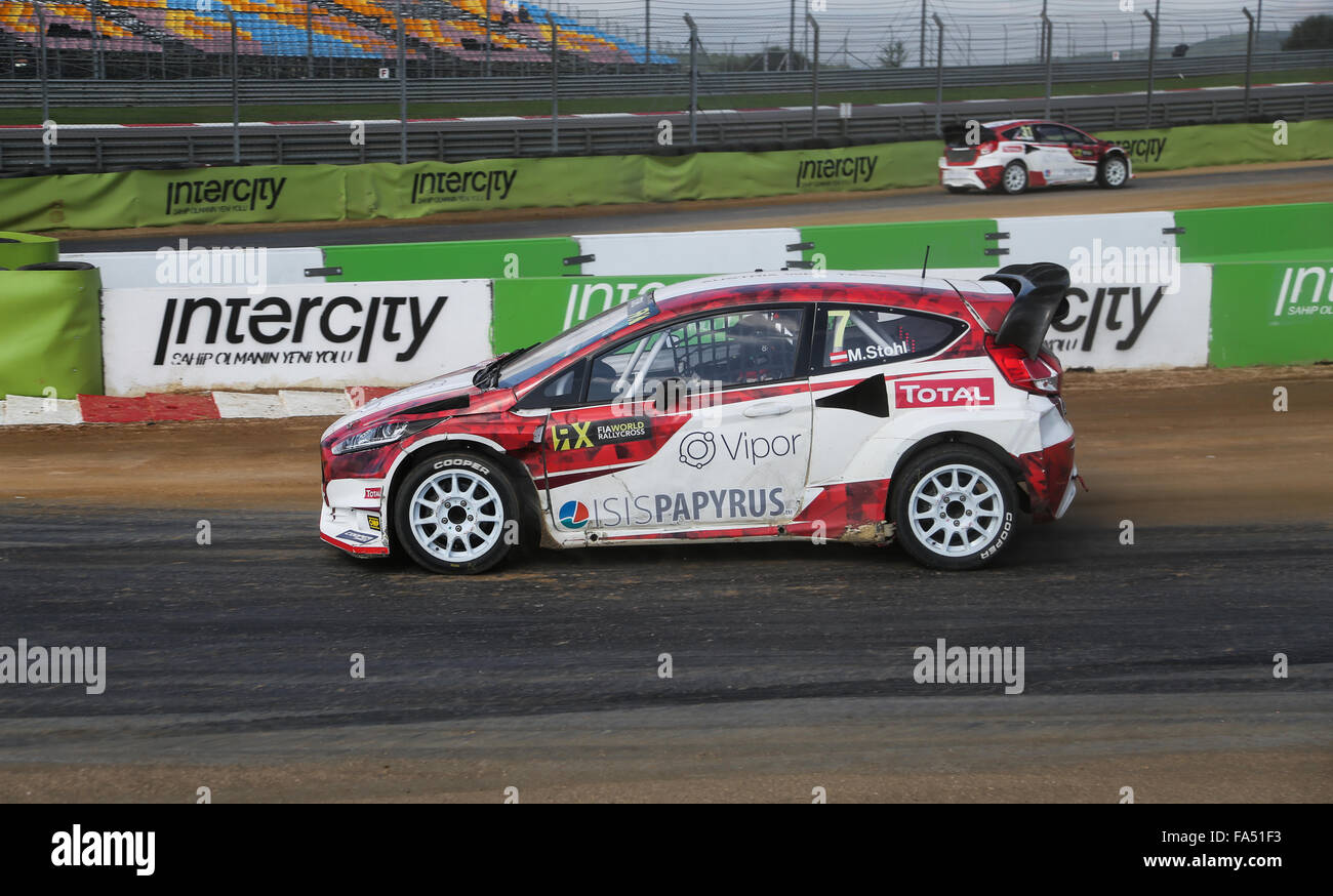 Manfred Stohl drives Ford Fiesta of World RX Team Austria in FIA World ...