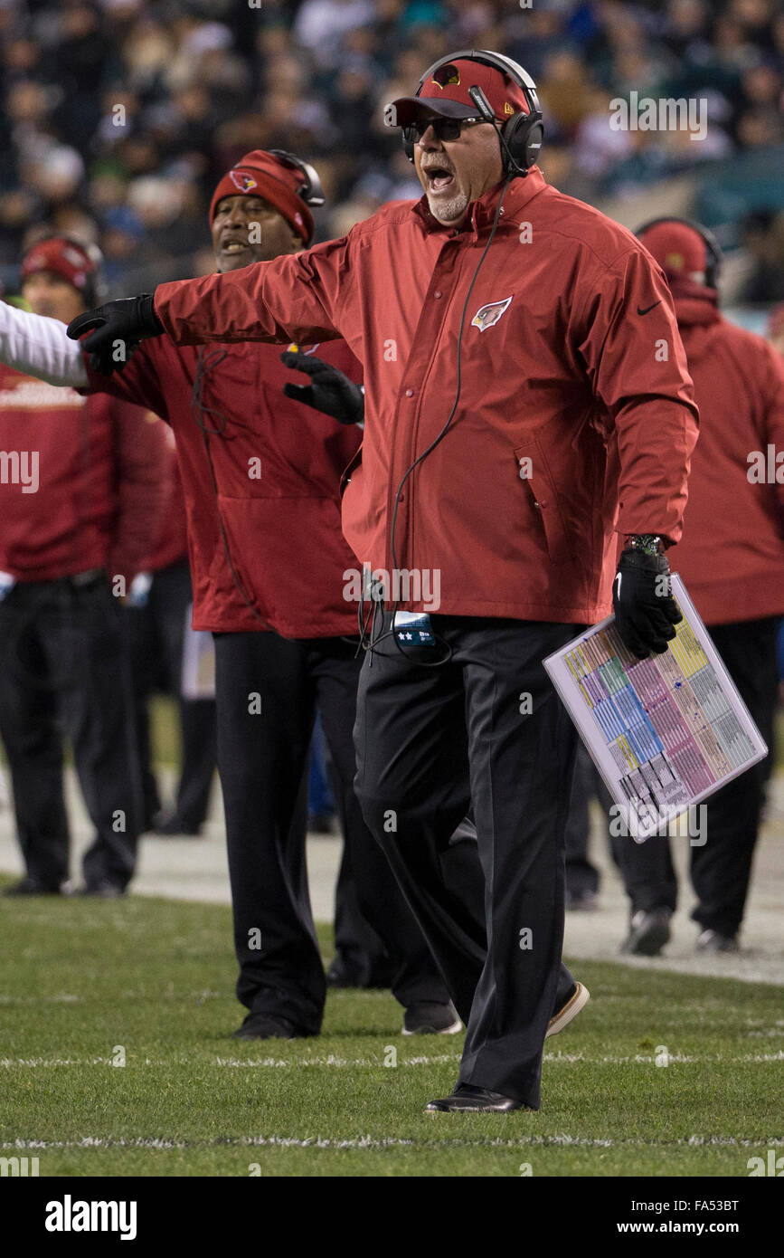 Philadelphia, Pennsylvania, USA. 20th Dec, 2015. Arizona Cardinals head ...