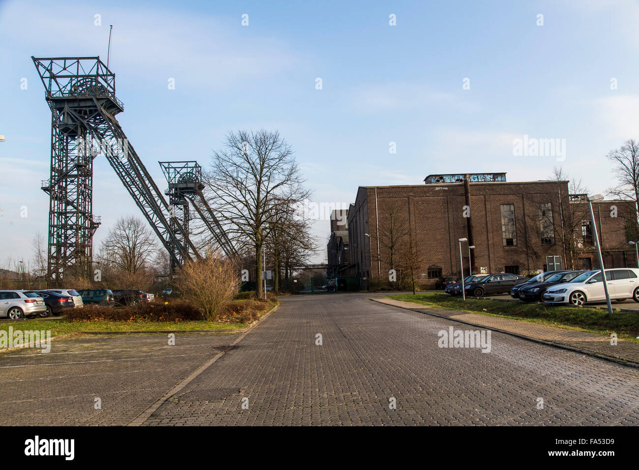 Cola mine Auguste Victoria in Marl, Germany, old mining towers, this ...