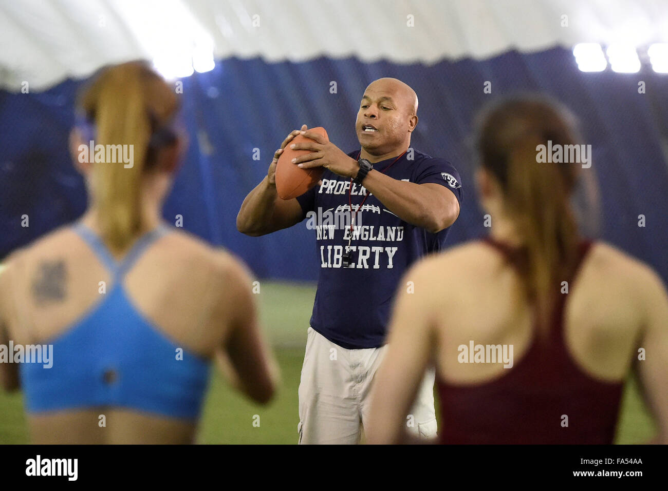 Saturday, December 19, 2015: New England Liberty head coach Derrick ...