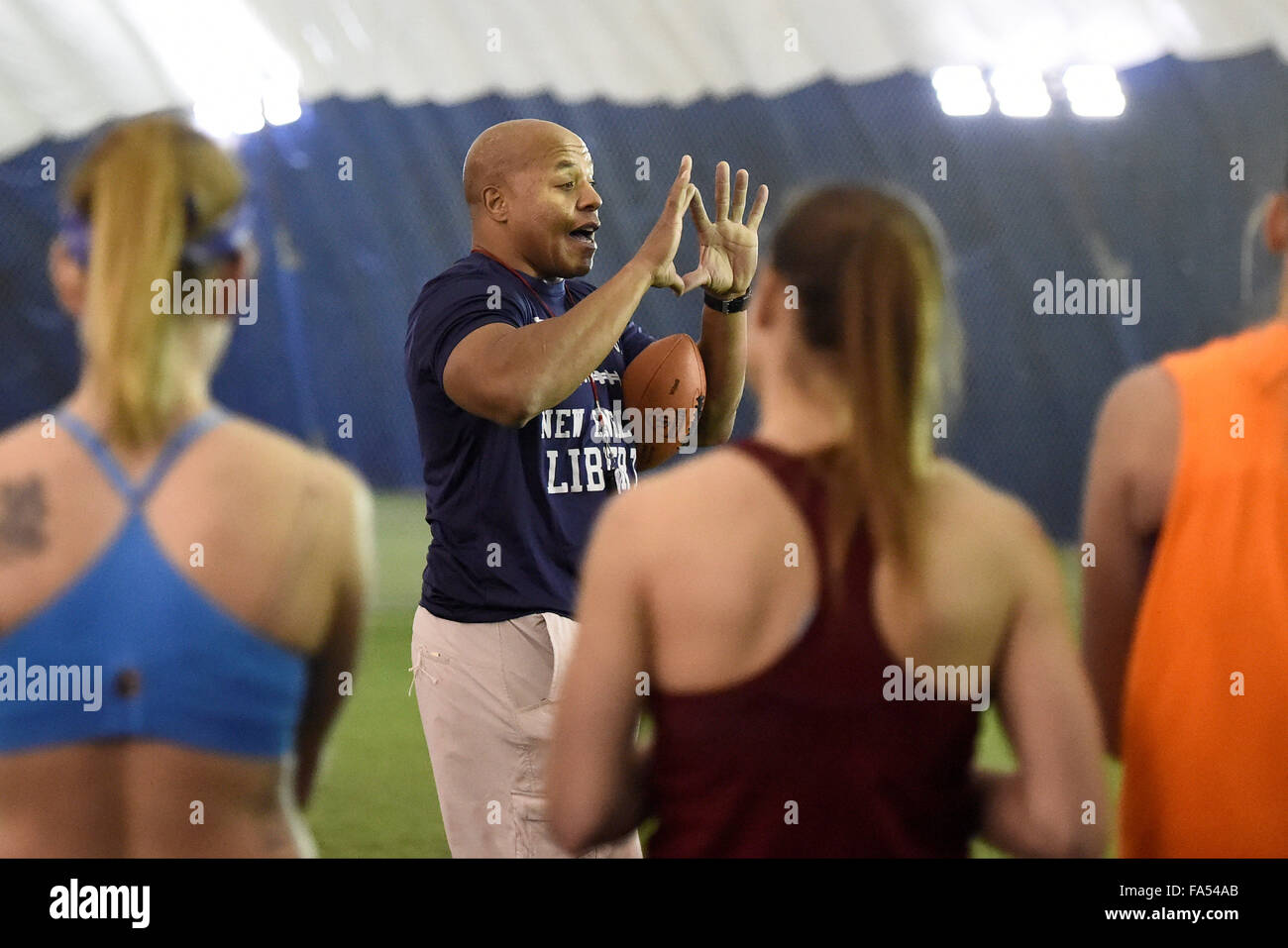 Saturday, December 19, 2015: New England Liberty head coach Derrick ...