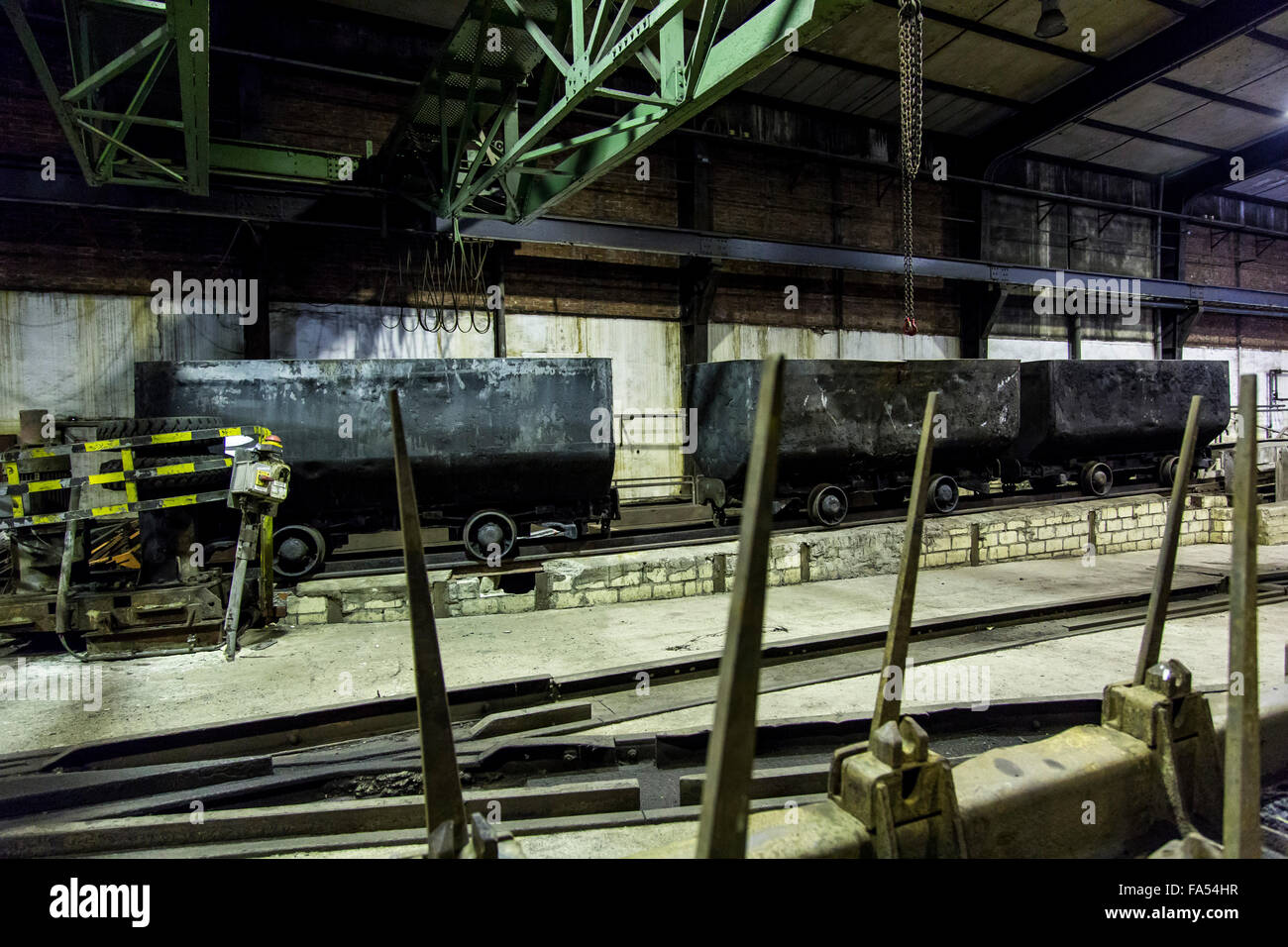 Coal mine Auguste Victoria, in Marl, Germany, mine shaft hall, with ...
