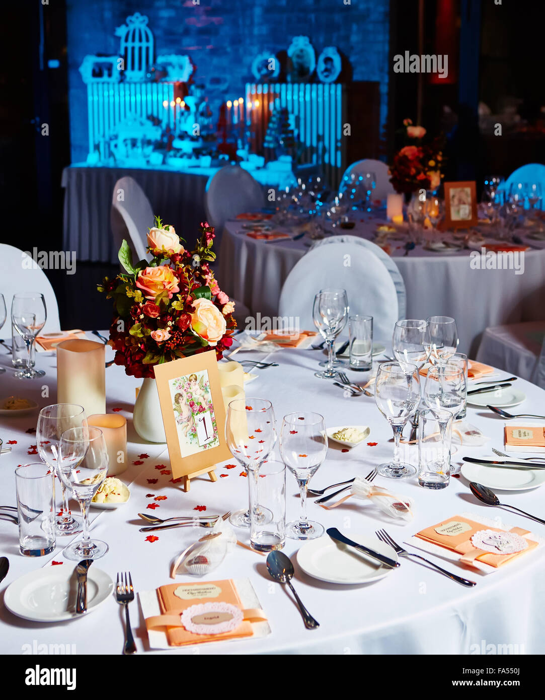 Table set for wedding Stock Photo - Alamy