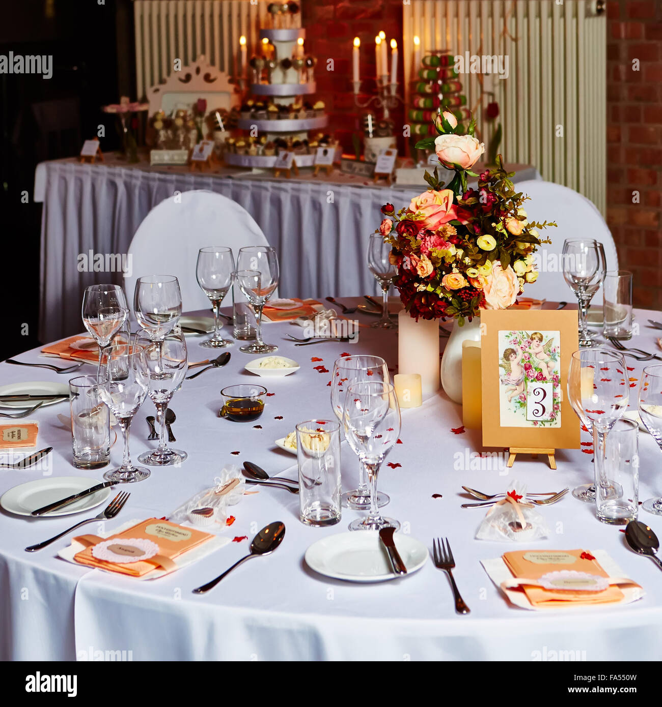 Table set for wedding Stock Photo - Alamy