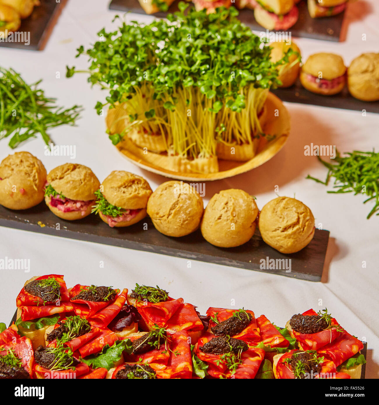 The table with food and drink Stock Photo - Alamy