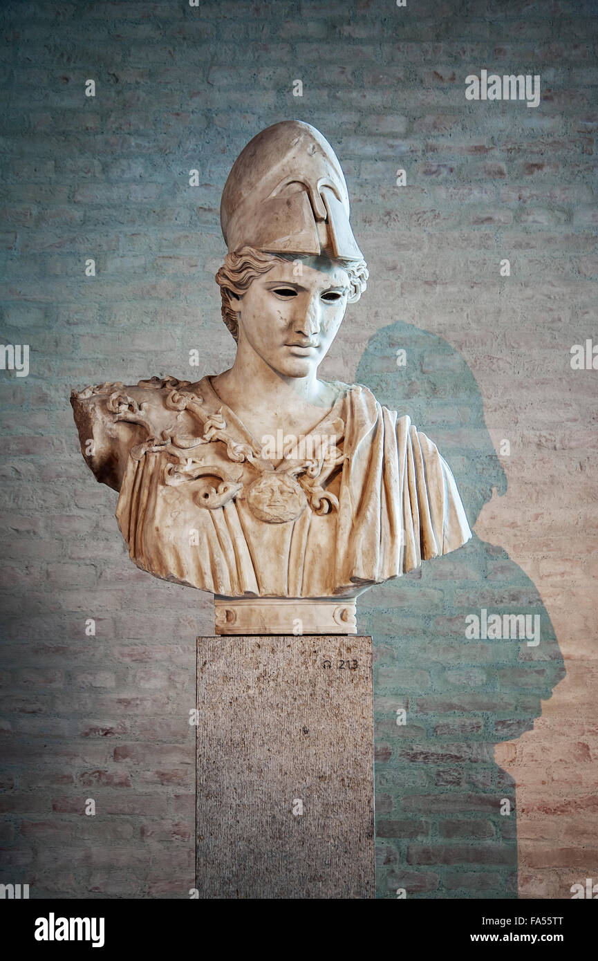 Bust of Athena, sculptor Kresilas, Hall of Diomedes, Glyptothek, Munich ...