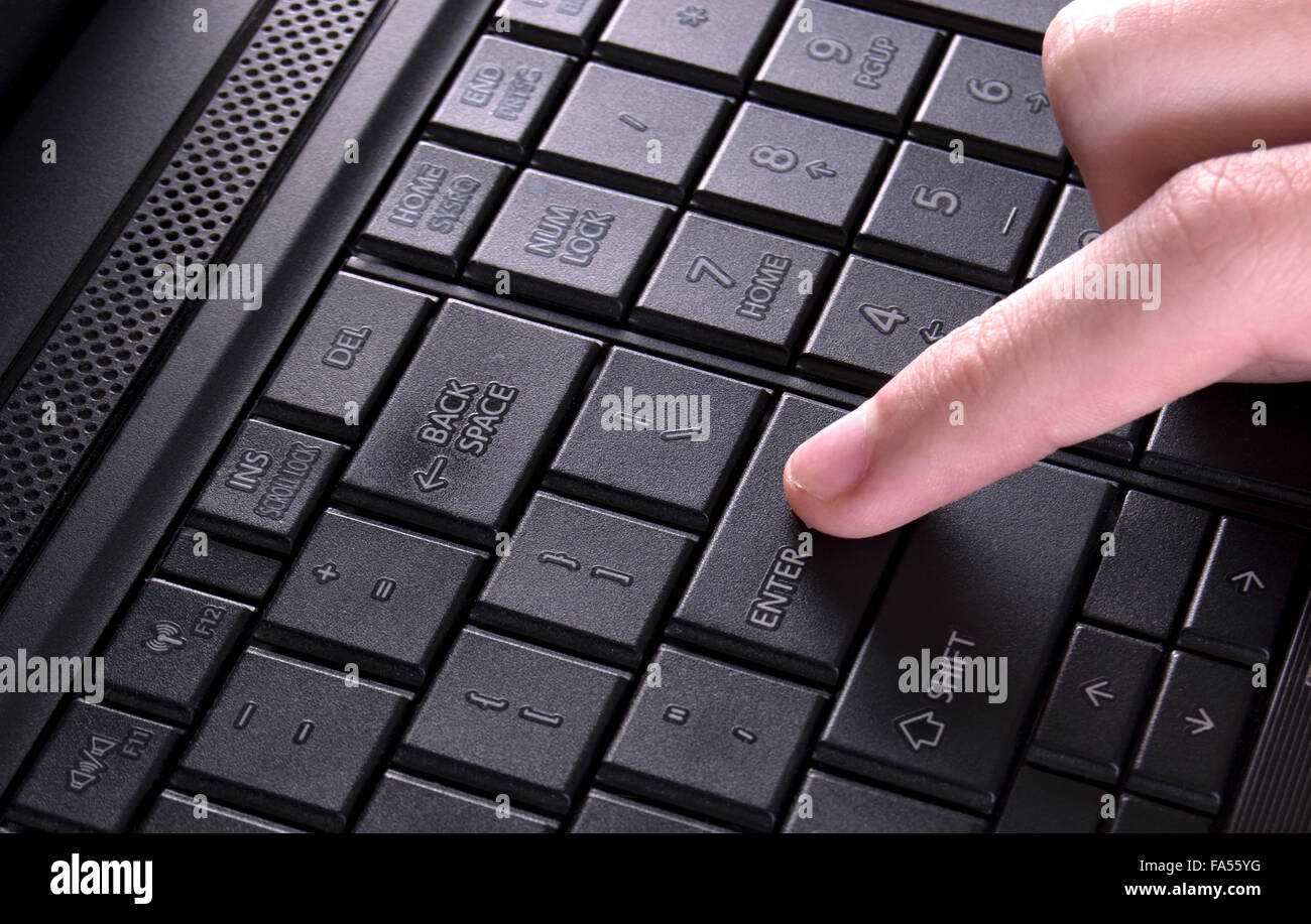 typing on computer laptop Stock Photo - Alamy