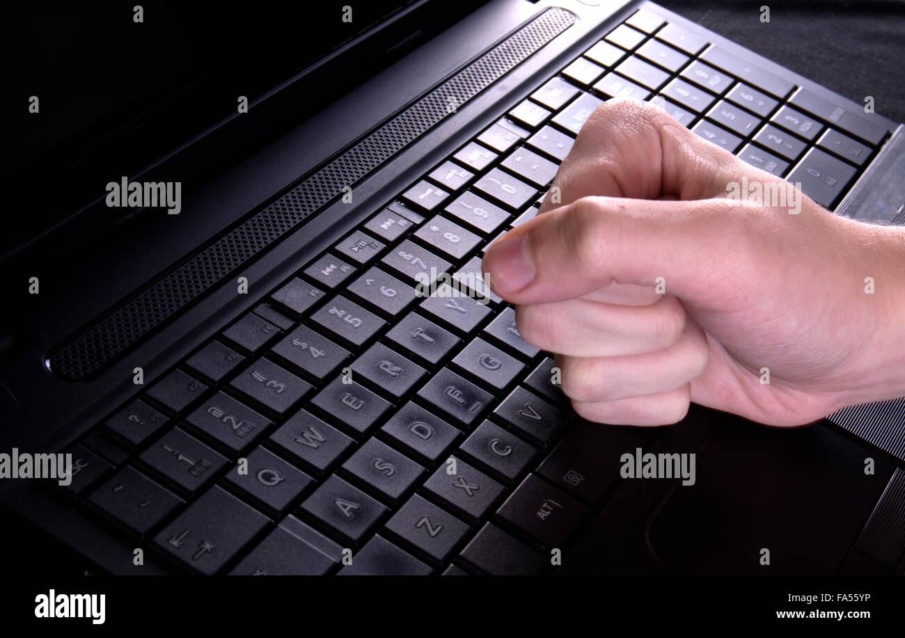 laptop computer being pounded Stock Photo - Alamy