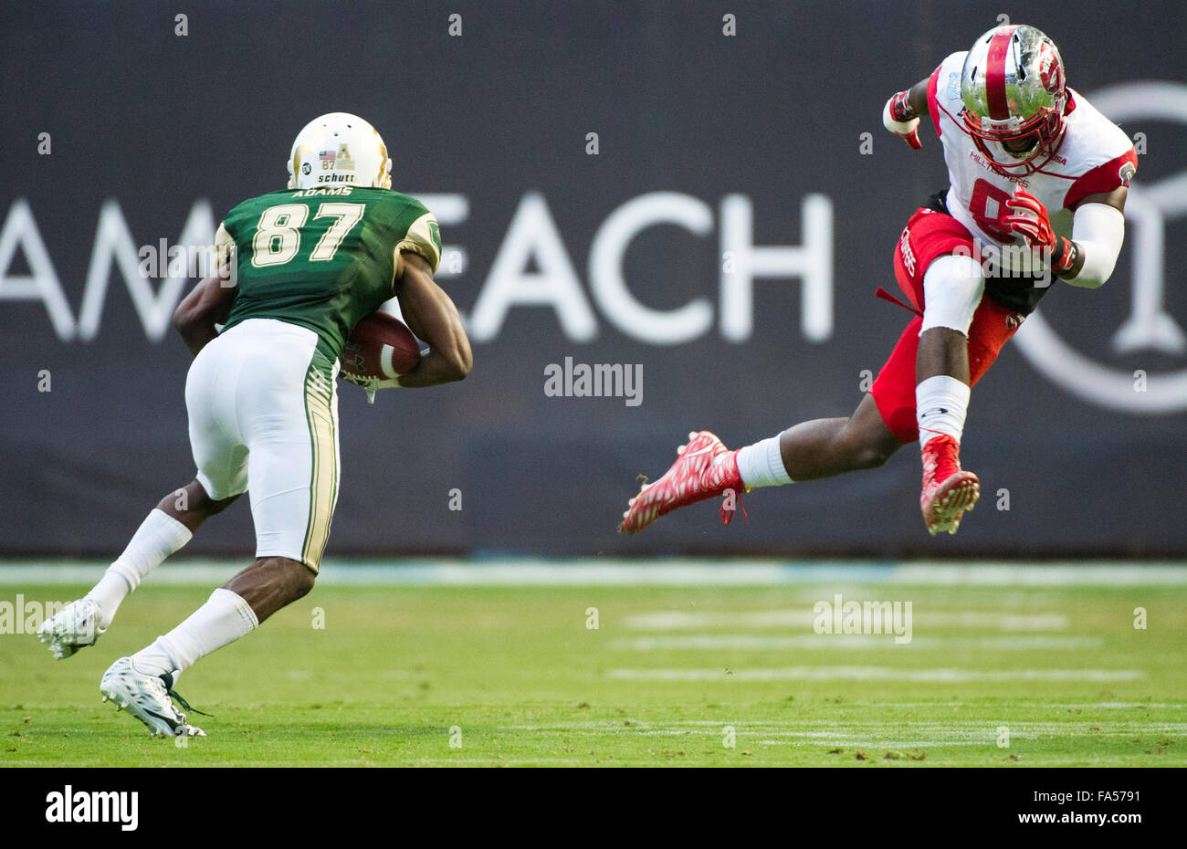 Miami, Florida, USA. Dec. 21st Dec, 2015. South Florida wide receiver ...