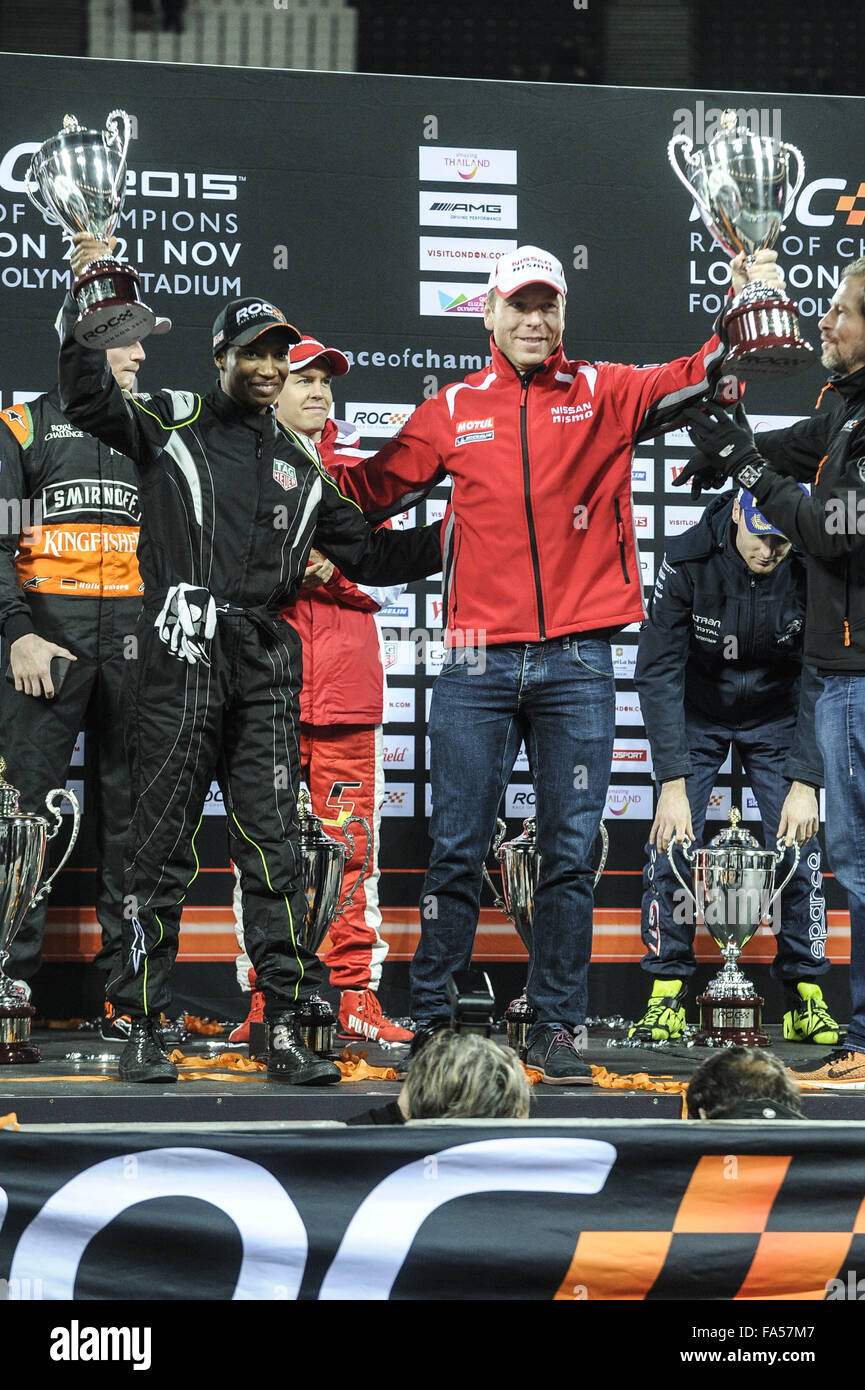 Celebrities and famous drivers take part in 'Race of Champions' at the ...