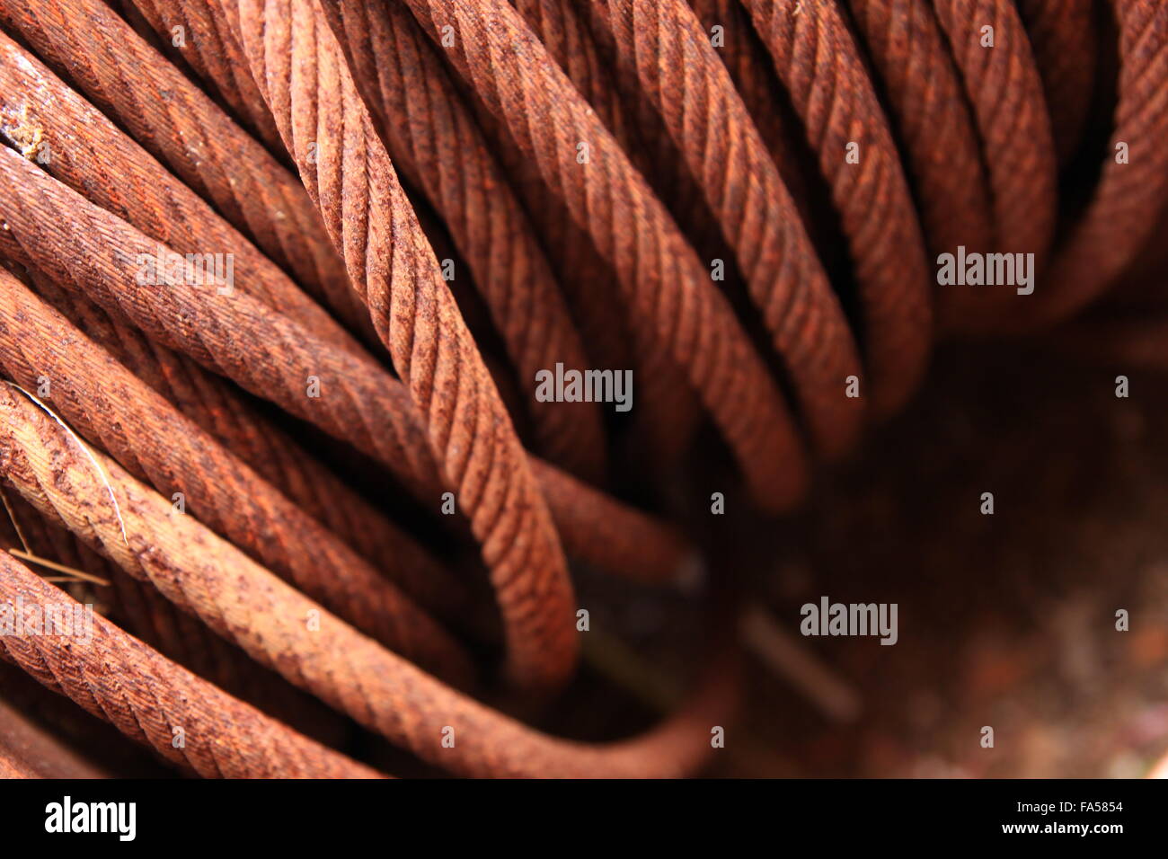 Closeup of a steel cable wrapped in a roll Stock Photo - Alamy