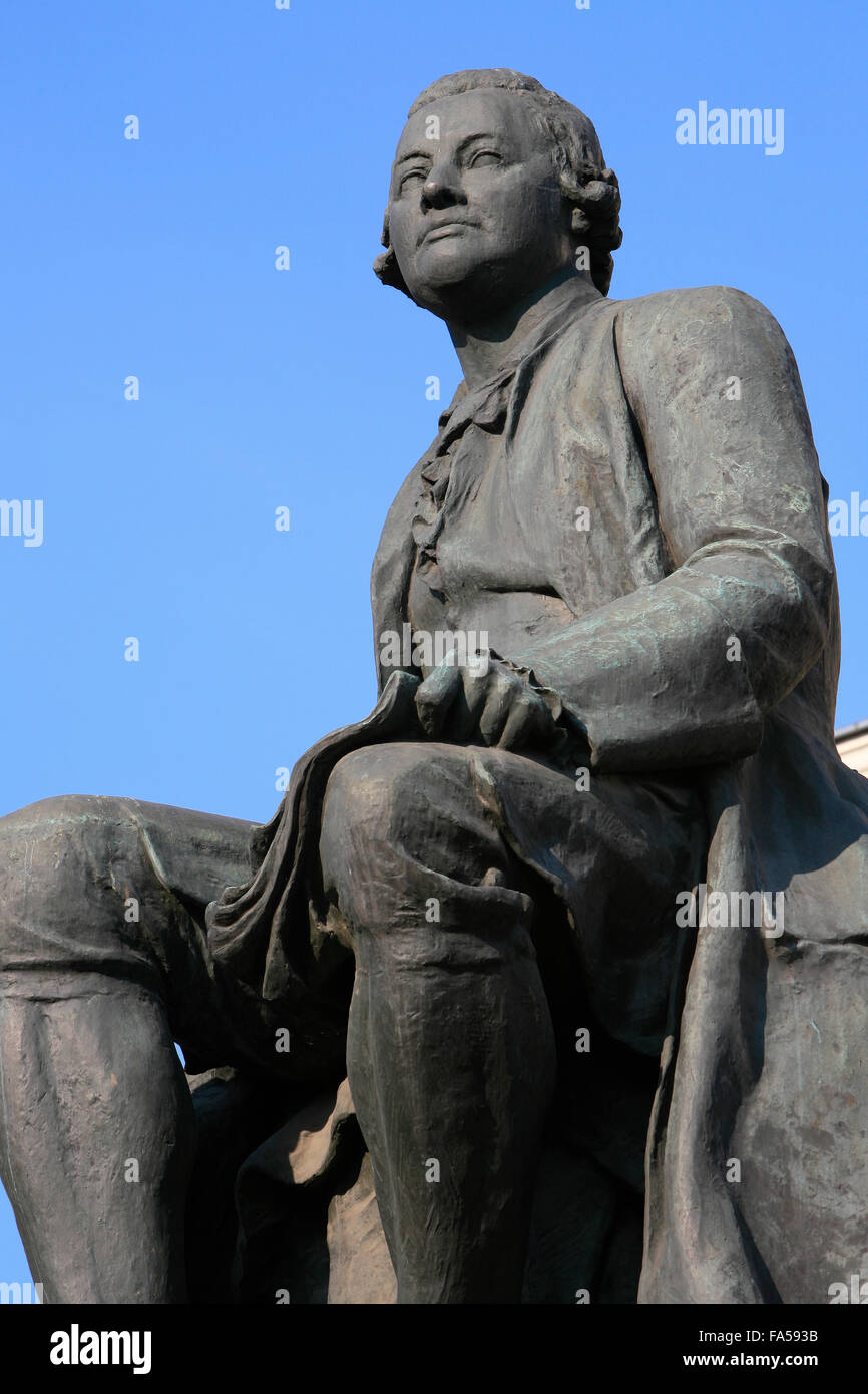 Statue of the Russian scientist Mikhail Lomonosov (1711-1765) outside ...