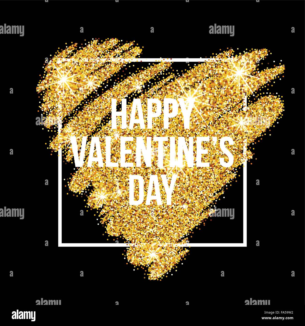 Sparkle glitter Valentines Day heart. Vector illustration Stock Vector ...