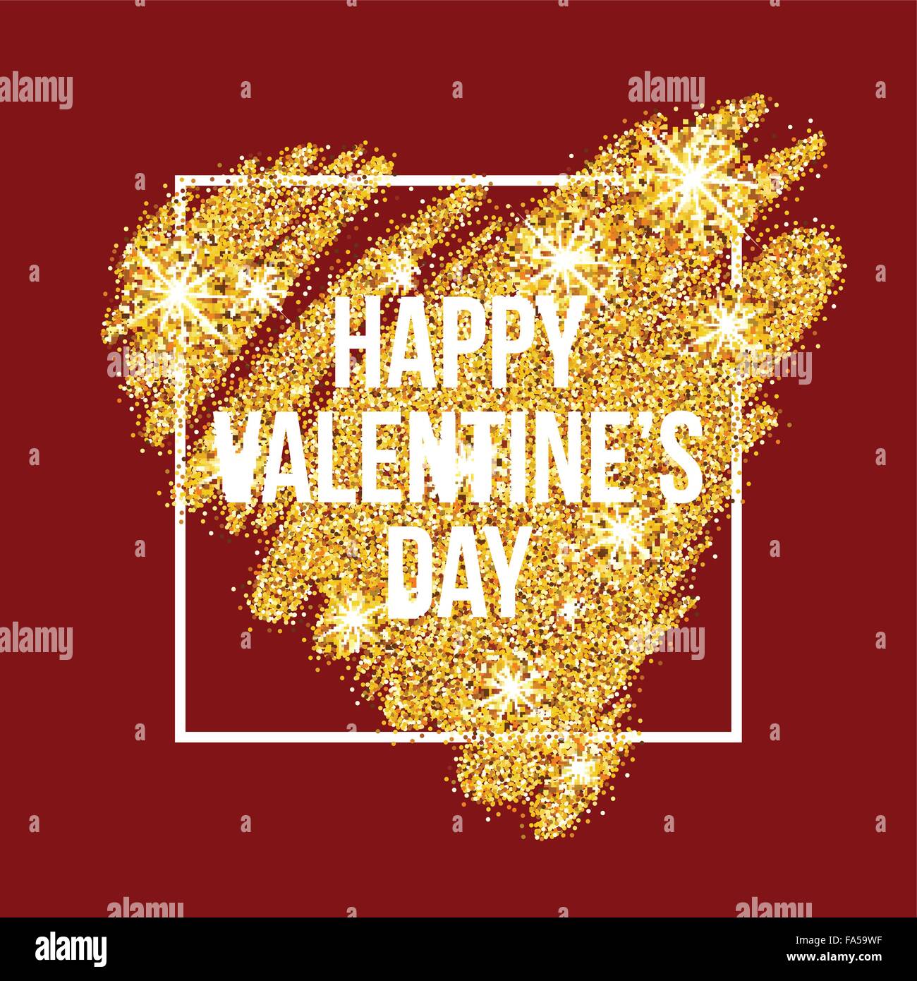 Sparkle glitter Valentines Day heart. Vector illustration Stock Vector ...