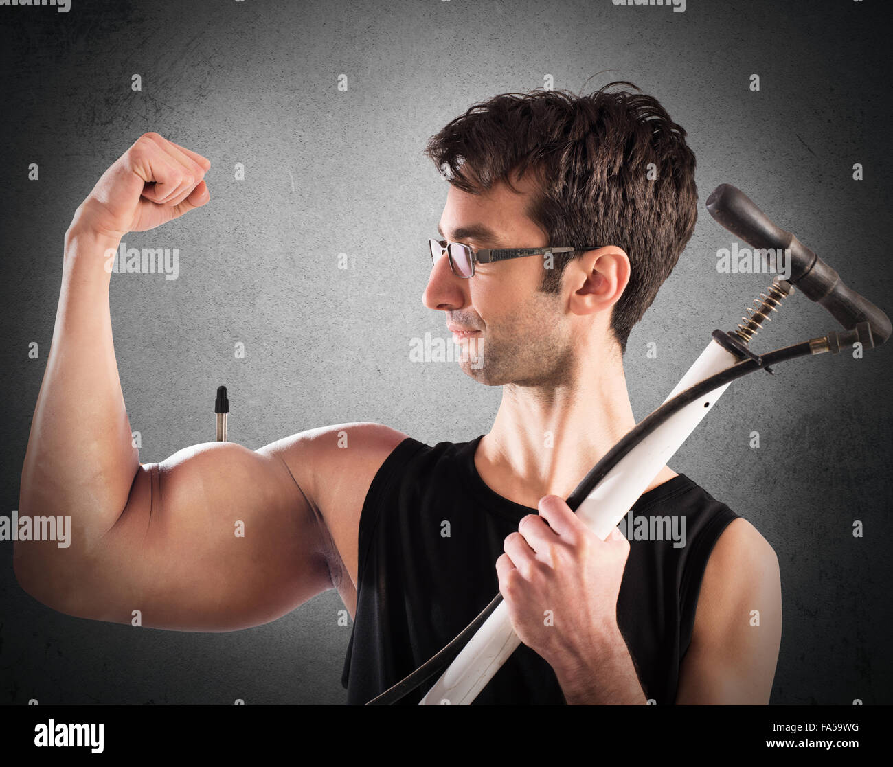 Muscles man skinny man hi-res stock photography and images - Alamy
