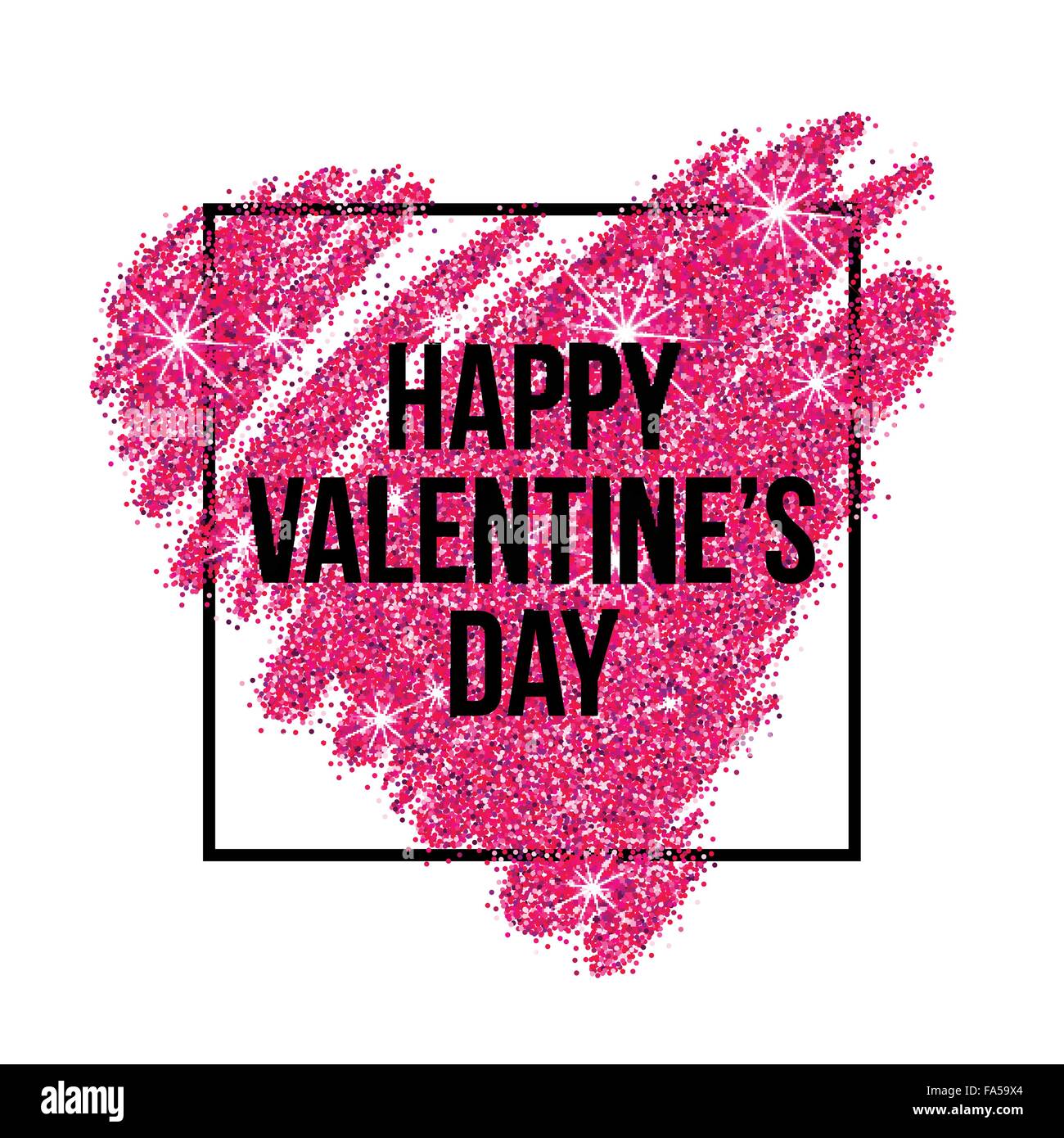 Sparkle glitter Valentines Day heart. Vector illustration Stock Vector ...