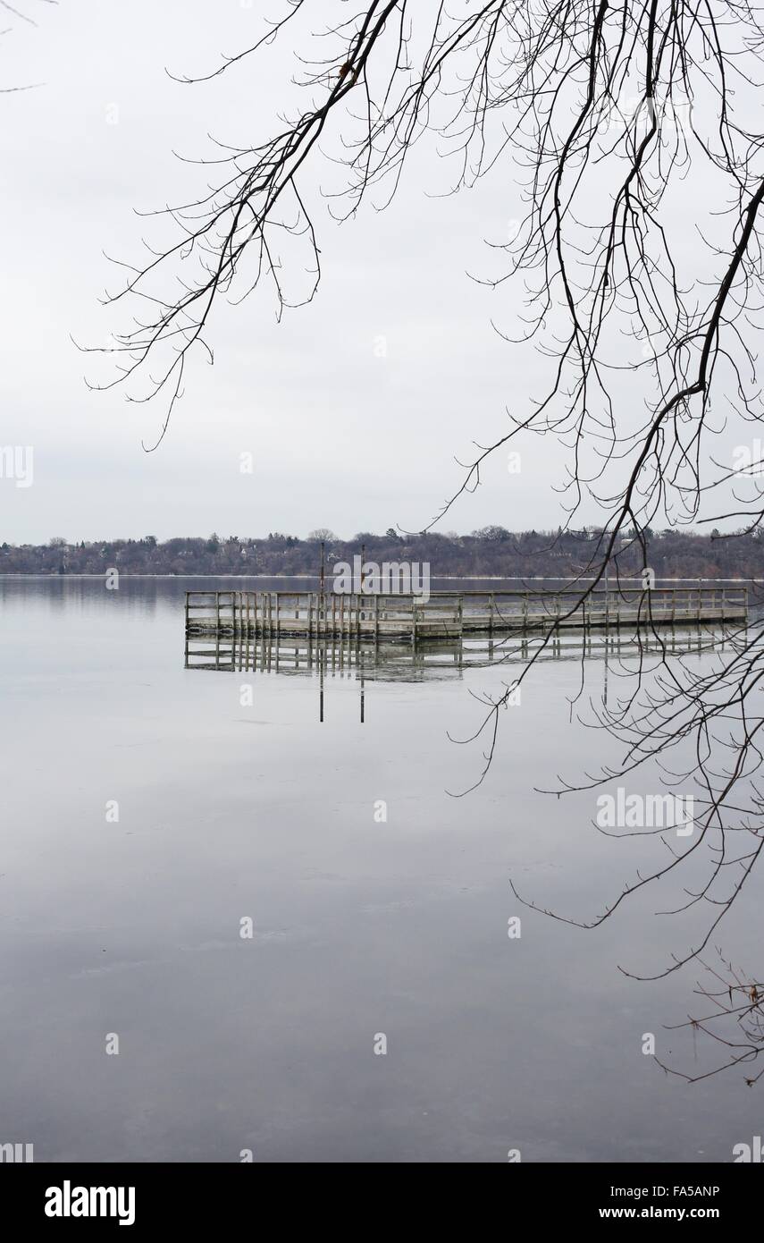 A detached dock on a lake in Minneapolis, Minnesota Stock Photo - Alamy