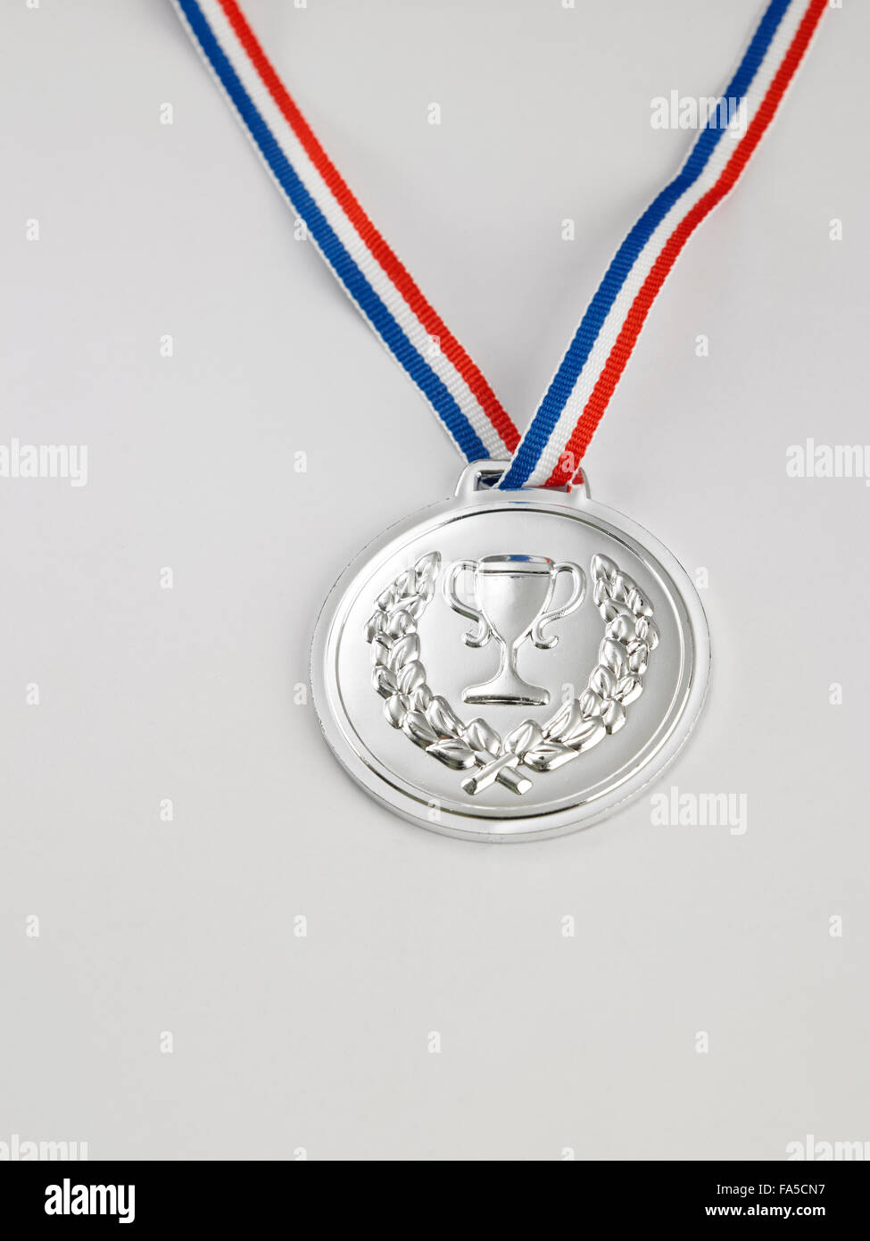 silver medal on the white background Stock Photo - Alamy