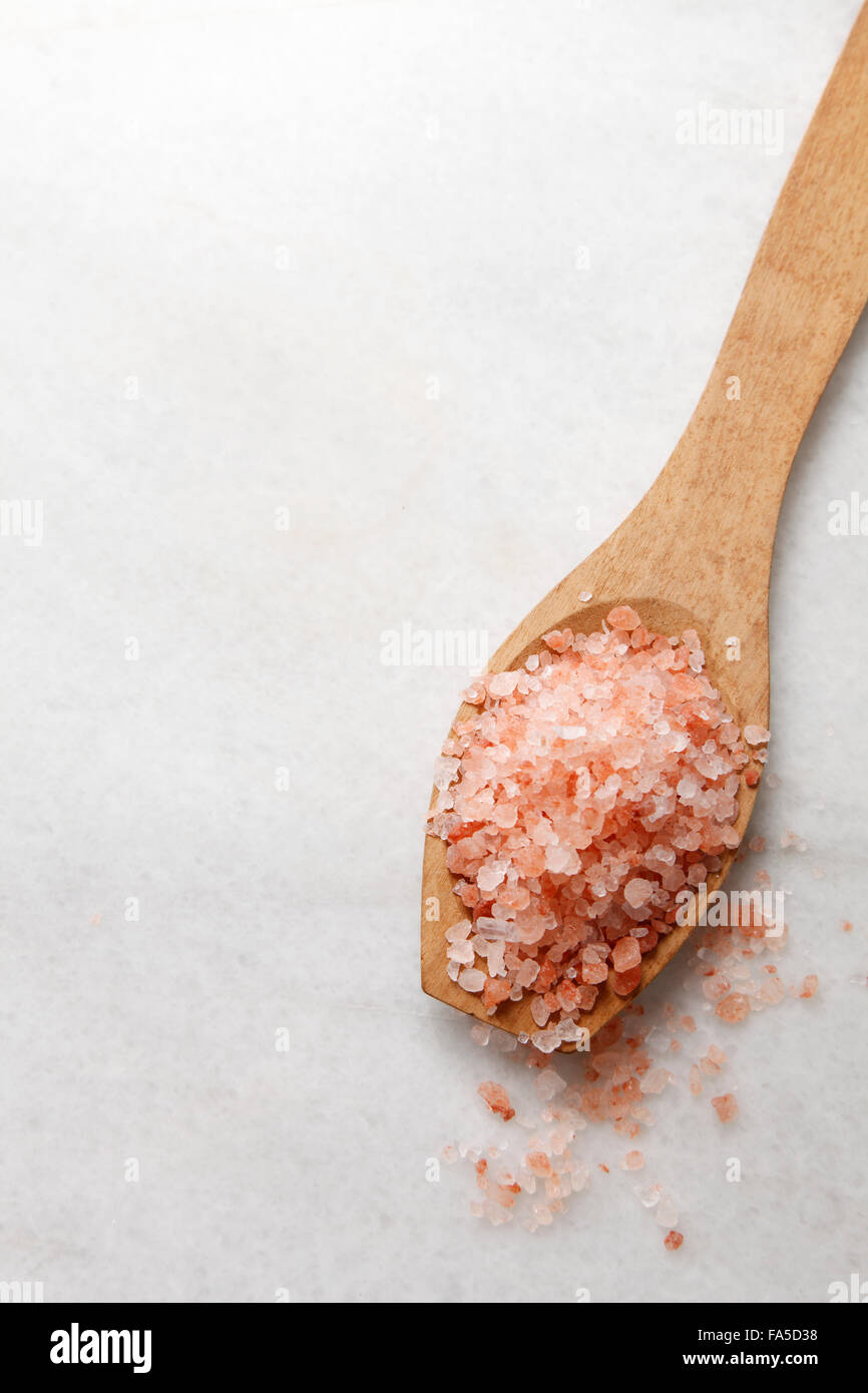 spoon of the organic salt Stock Photo - Alamy