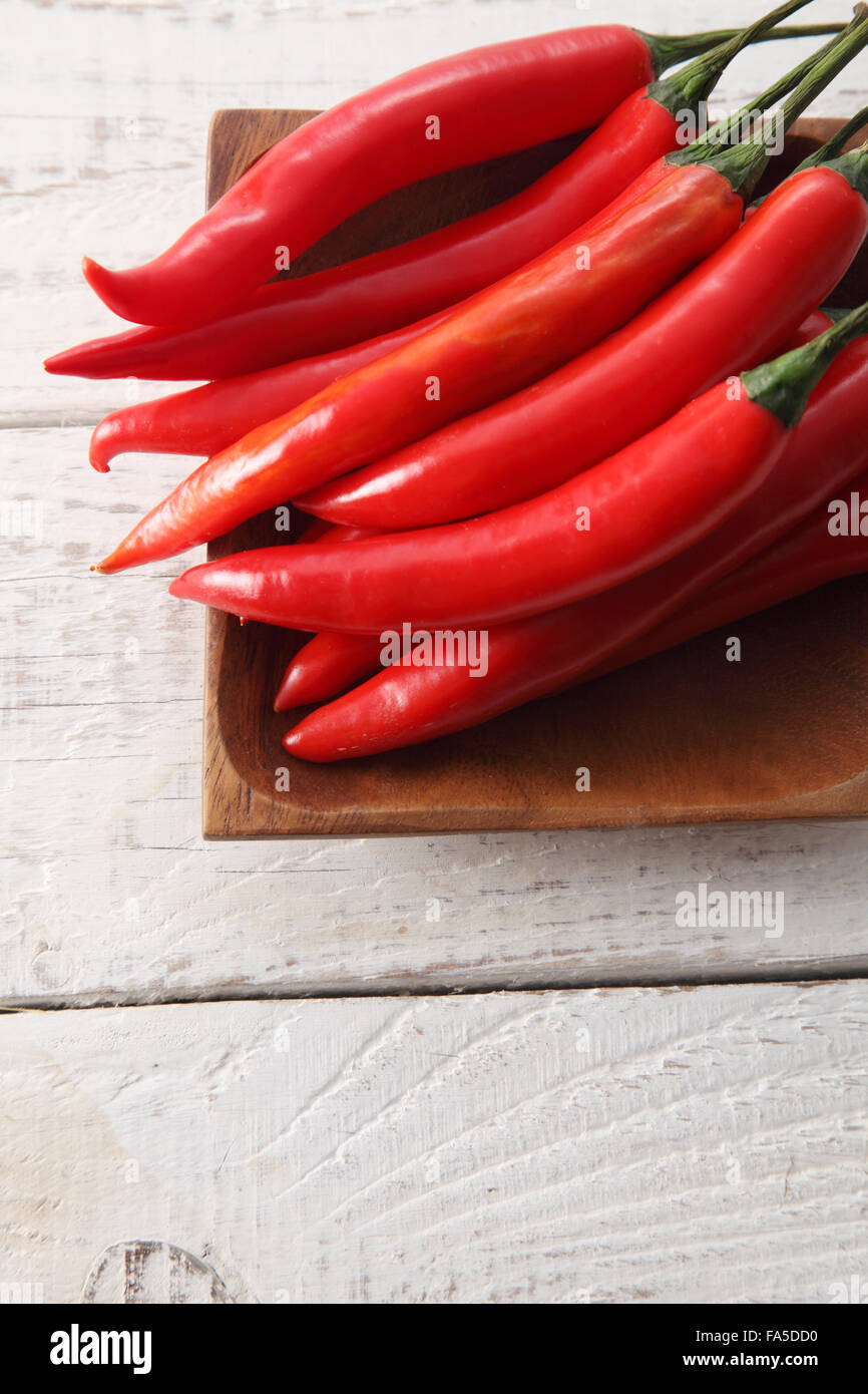 red chili arraged in a small plate Stock Photo - Alamy