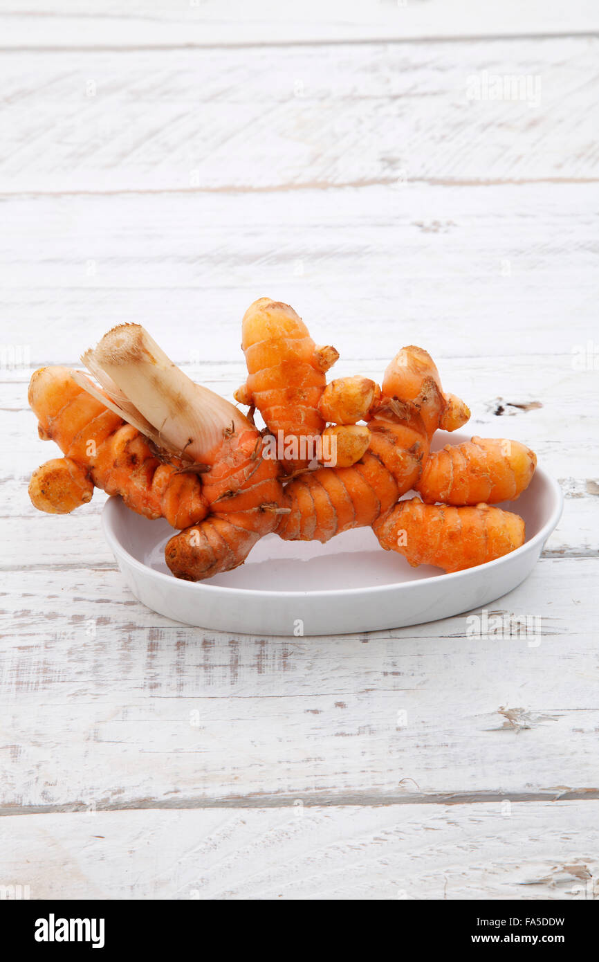 Turmeric isolated in white background Stock Photo - Alamy