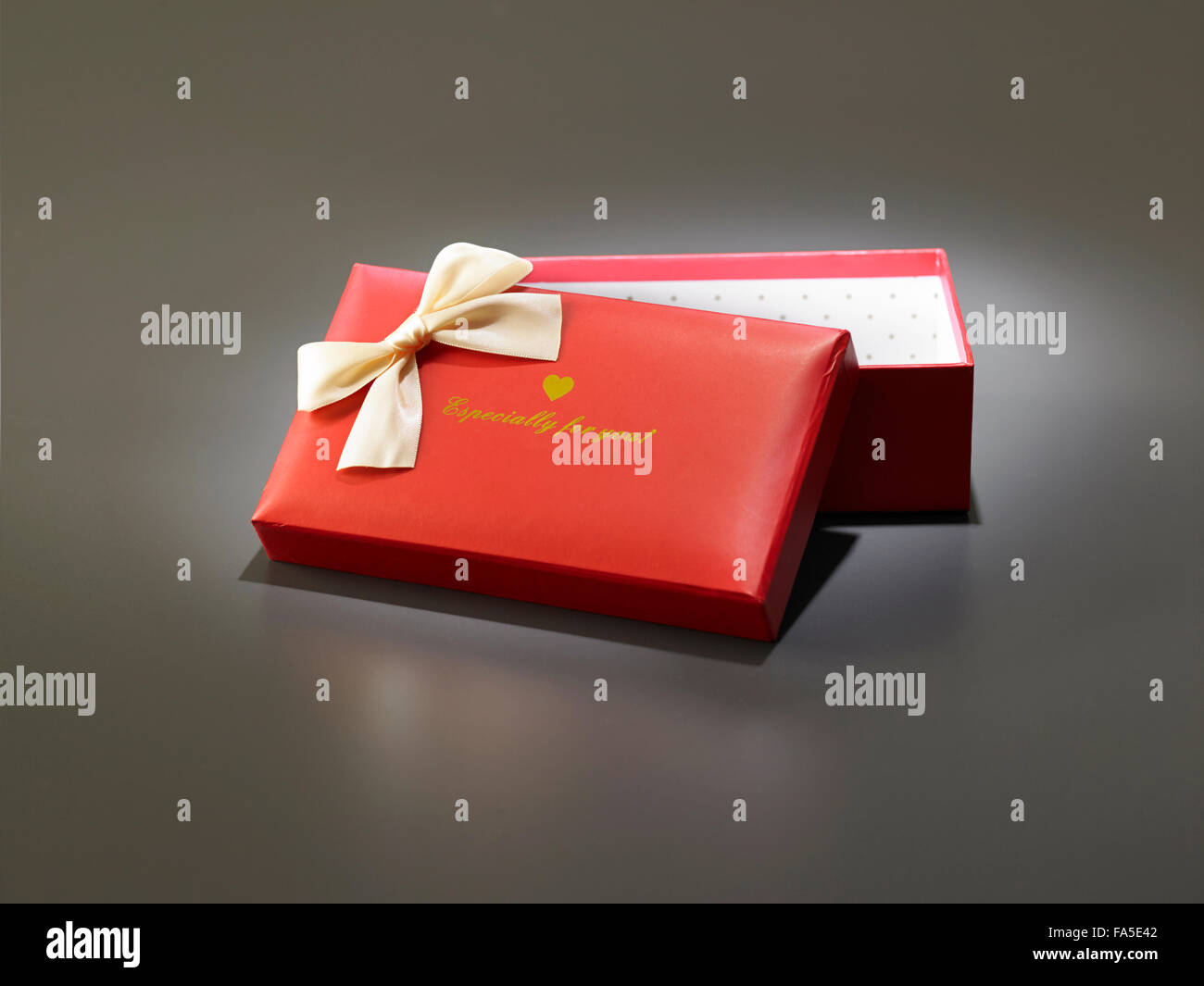 red present box with ribbon Stock Photo - Alamy