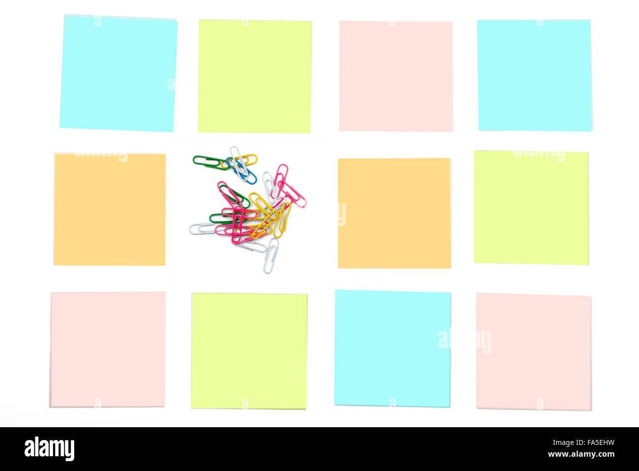 Paper clips with stickers Stock Photo - Alamy