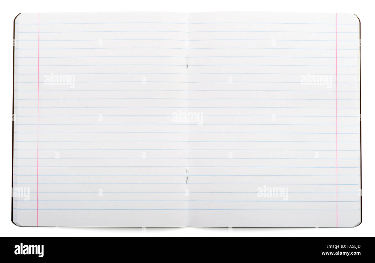 Open notebook on white Stock Photo - Alamy