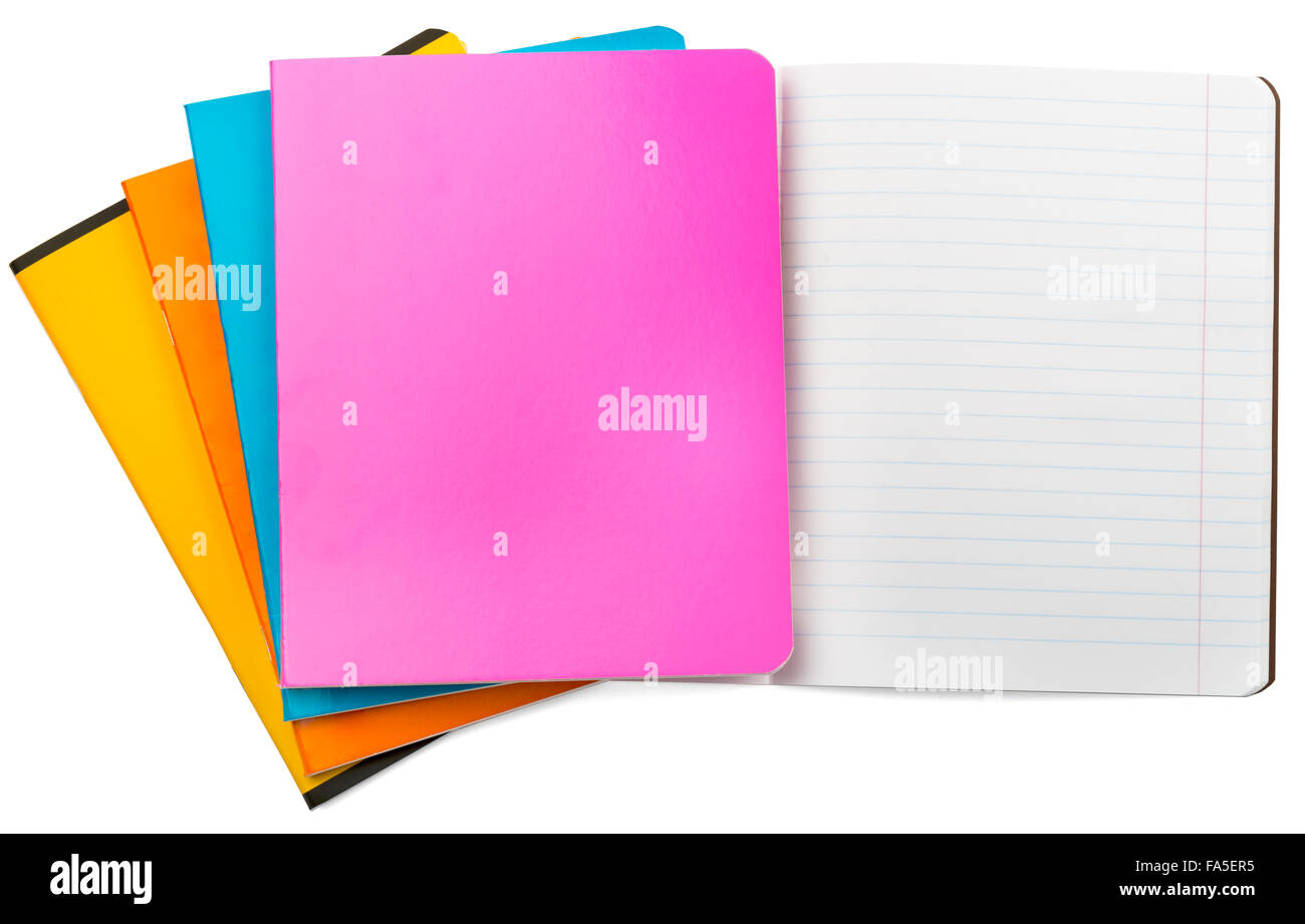 Set of notebooks on white Stock Photo - Alamy