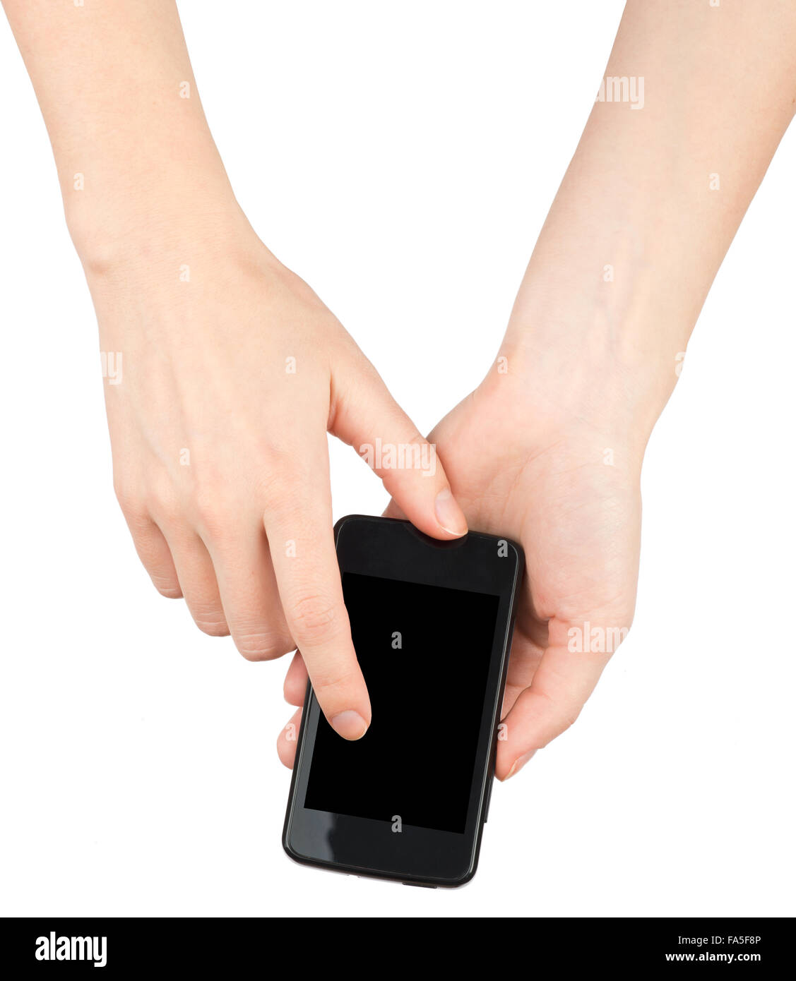 Female hands using smartphone Stock Photo - Alamy