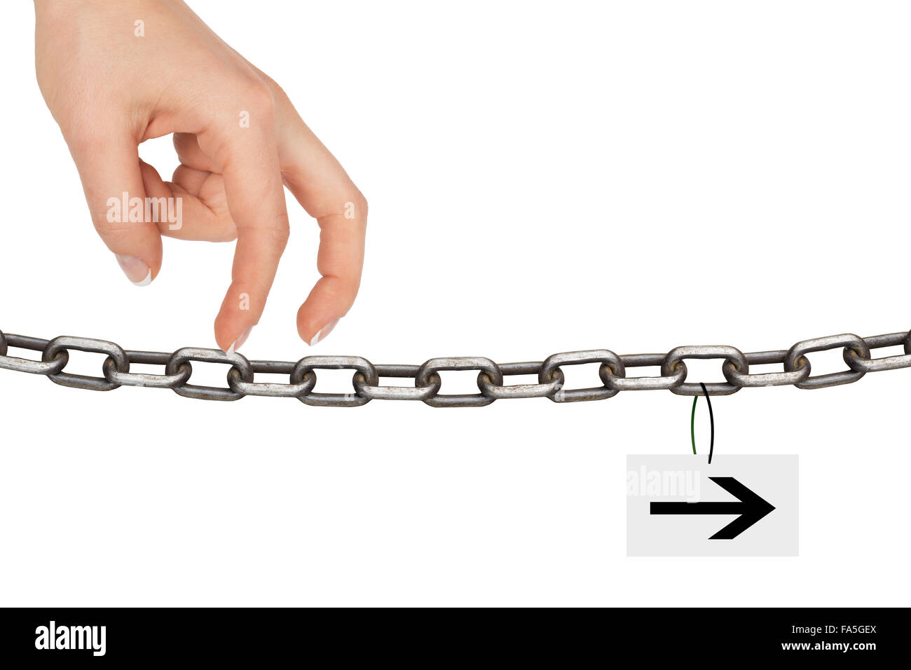 Womans fingers walking on chain Stock Photo - Alamy