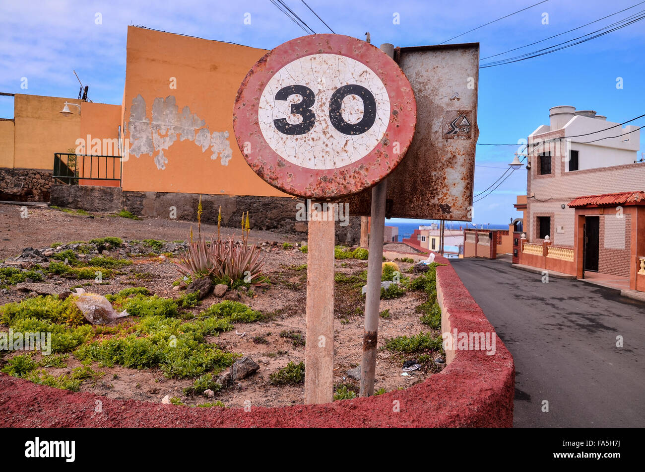 Vintage Old Rusty Road Sign Stock Photo - Alamy