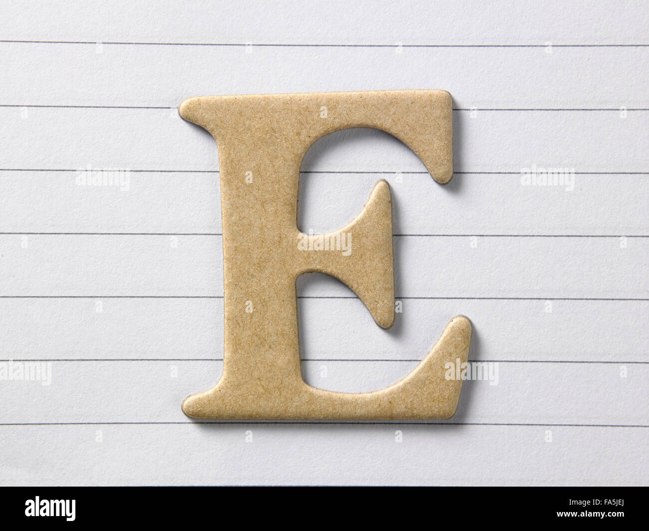 close up of alphabet e on single line book Stock Photo - Alamy
