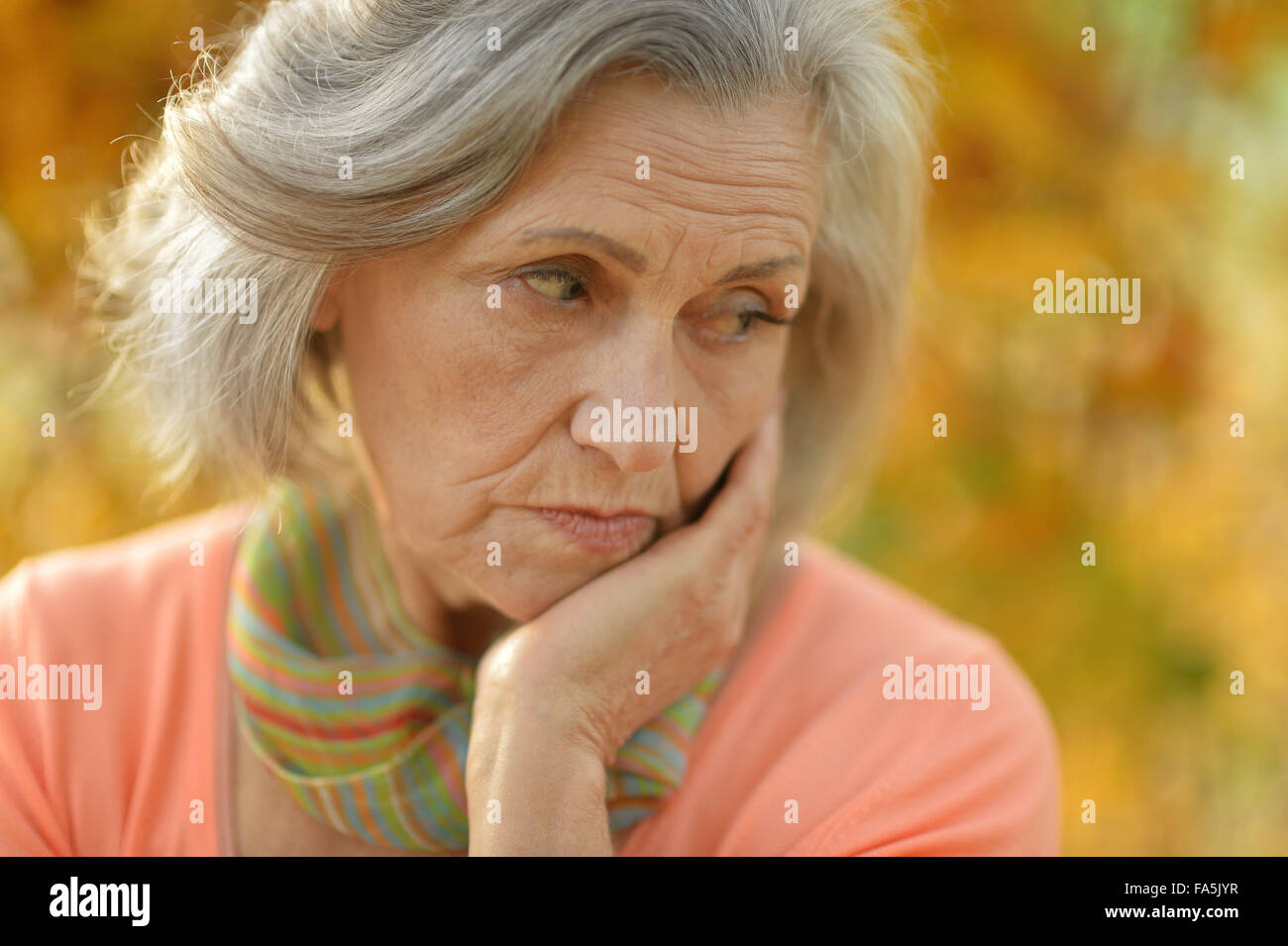 Nice sad old woman Stock Photo - Alamy