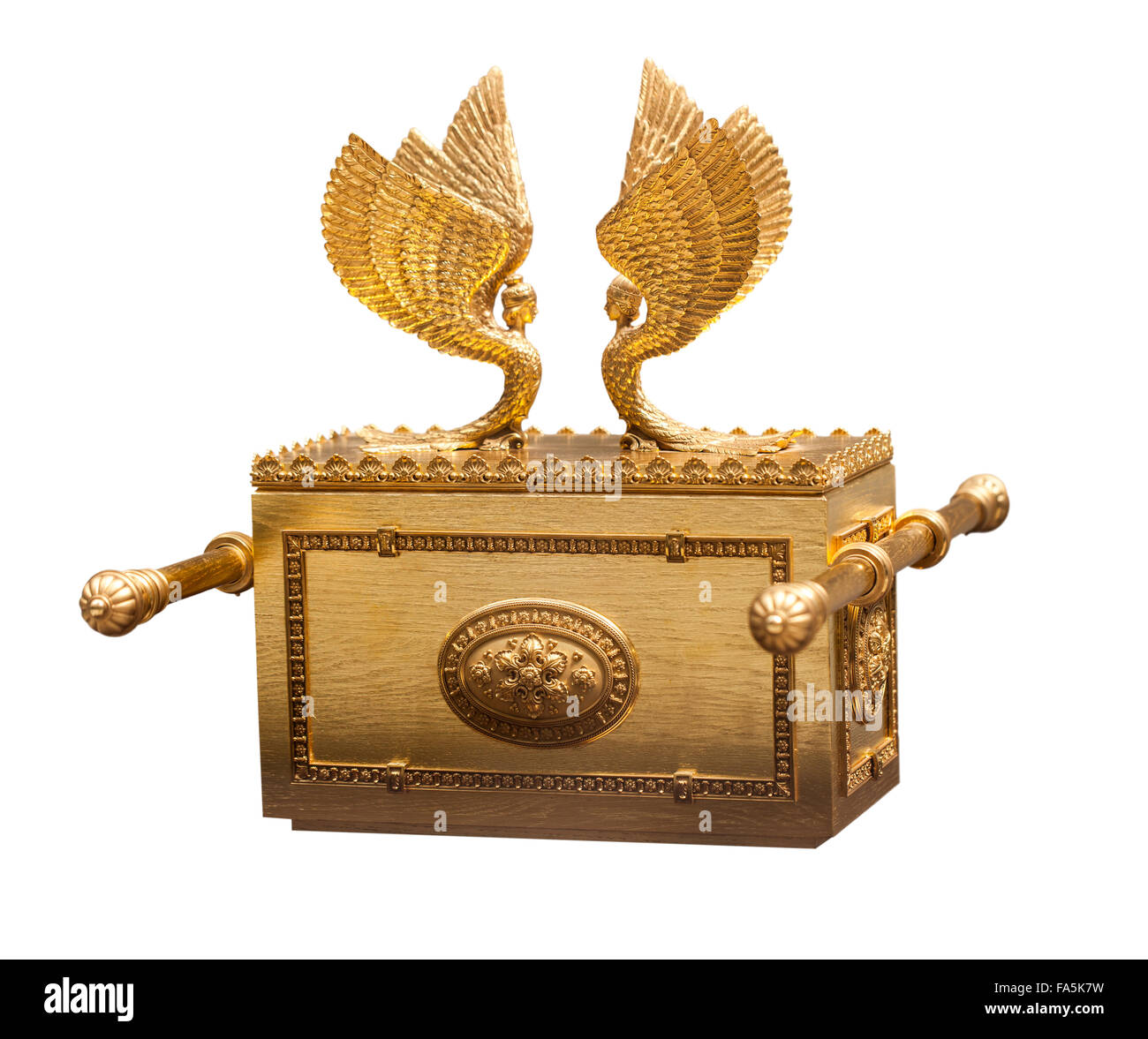 vintage gold chest isolated on a white background Stock Photo - Alamy
