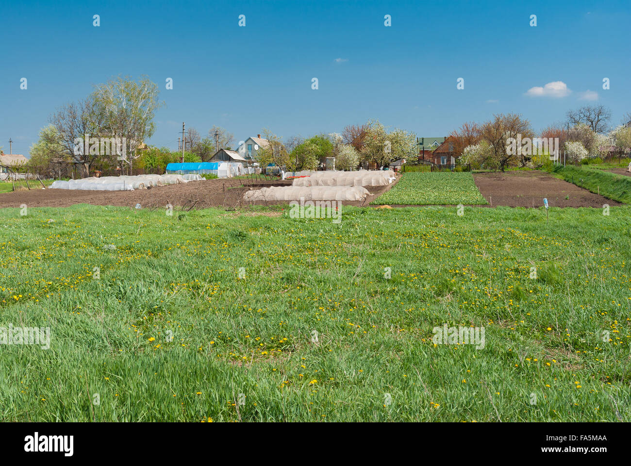 Typical rural landscape at spring season in central Ukraine Stock Photo ...
