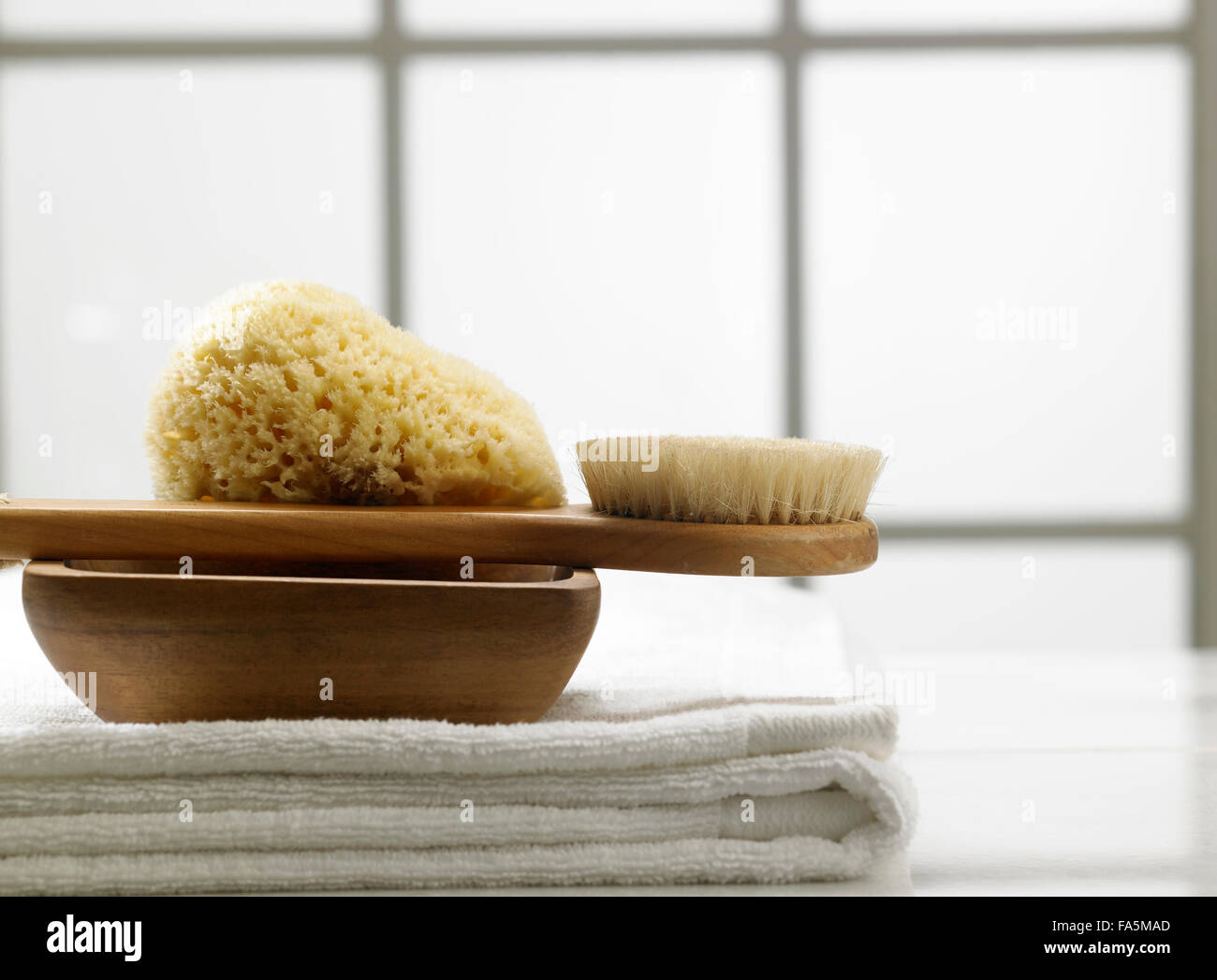 natural sponge in the bath room Stock Photo - Alamy