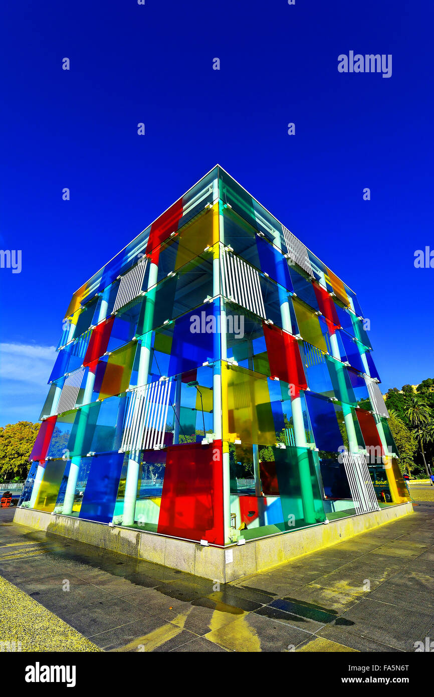 Malaga Spain, coloured plexiglass structure Stock Photo - Alamy