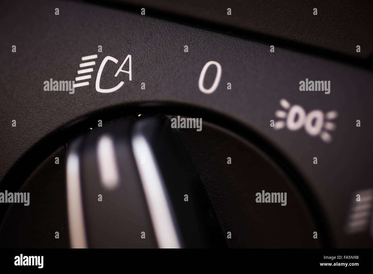 Color image of the headlights switch in a car Stock Photo - Alamy