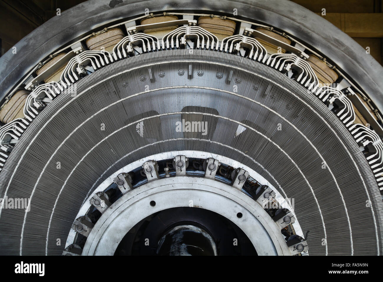 Close-up shot of a stator from a big electric motor Stock Photo - Alamy