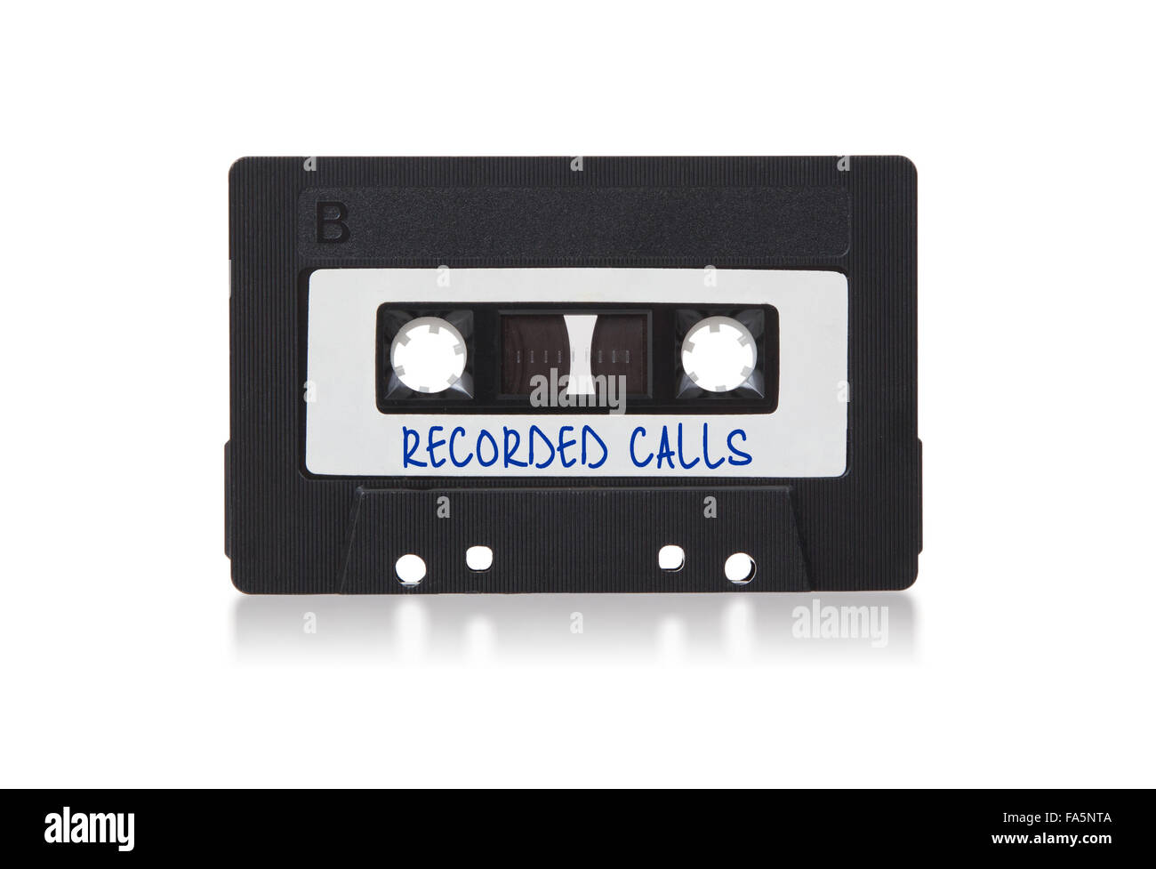 Vintage audio cassette tape, isolated on white background, recorded ...