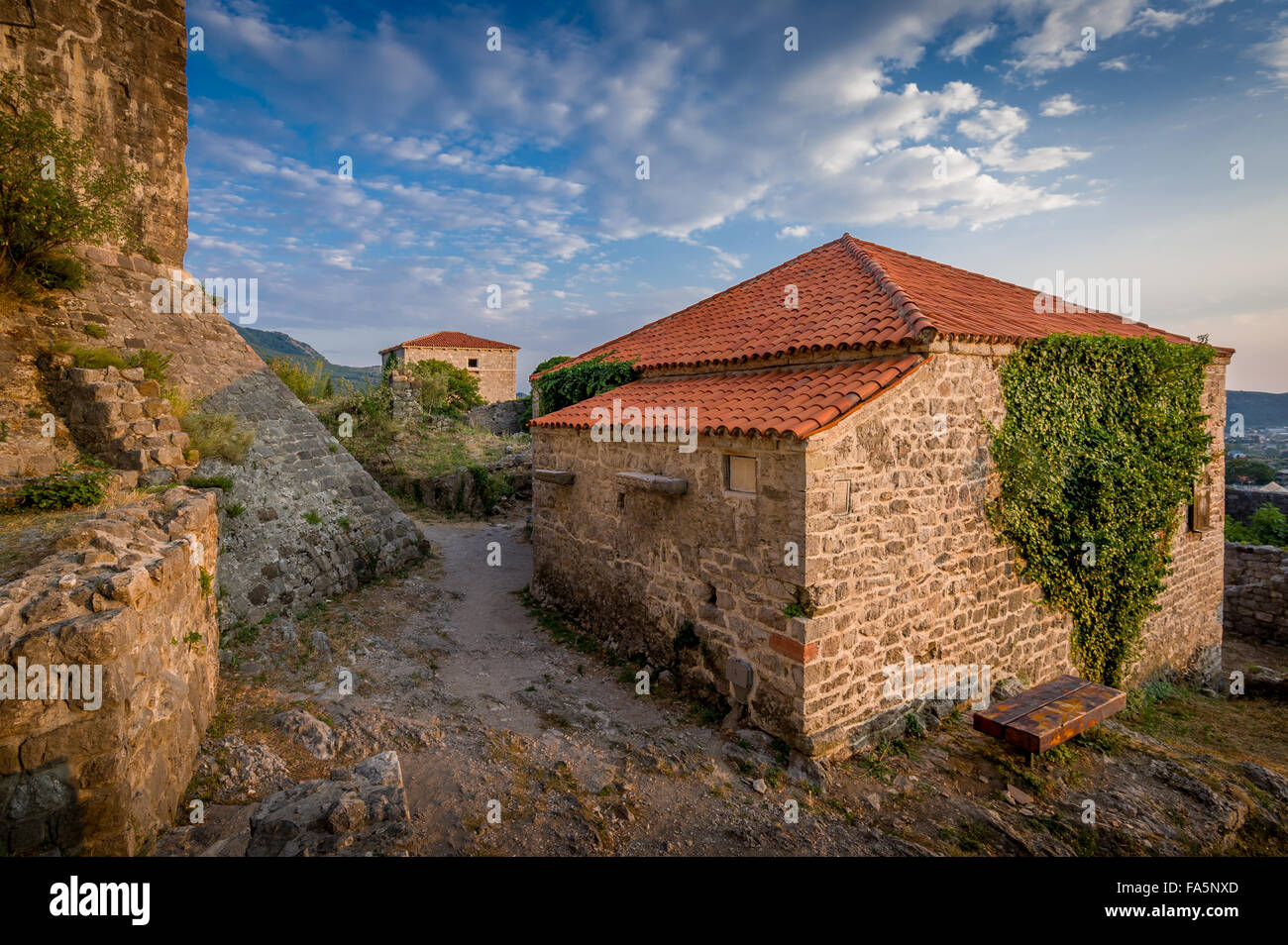 Old Bar fortress pedestrian touristic way Stock Photo - Alamy