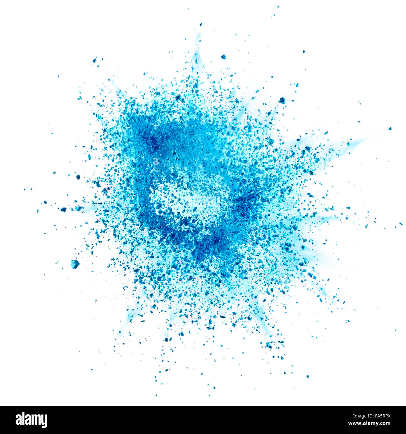 blue powder explosion isolated on white background Stock Photo - Alamy