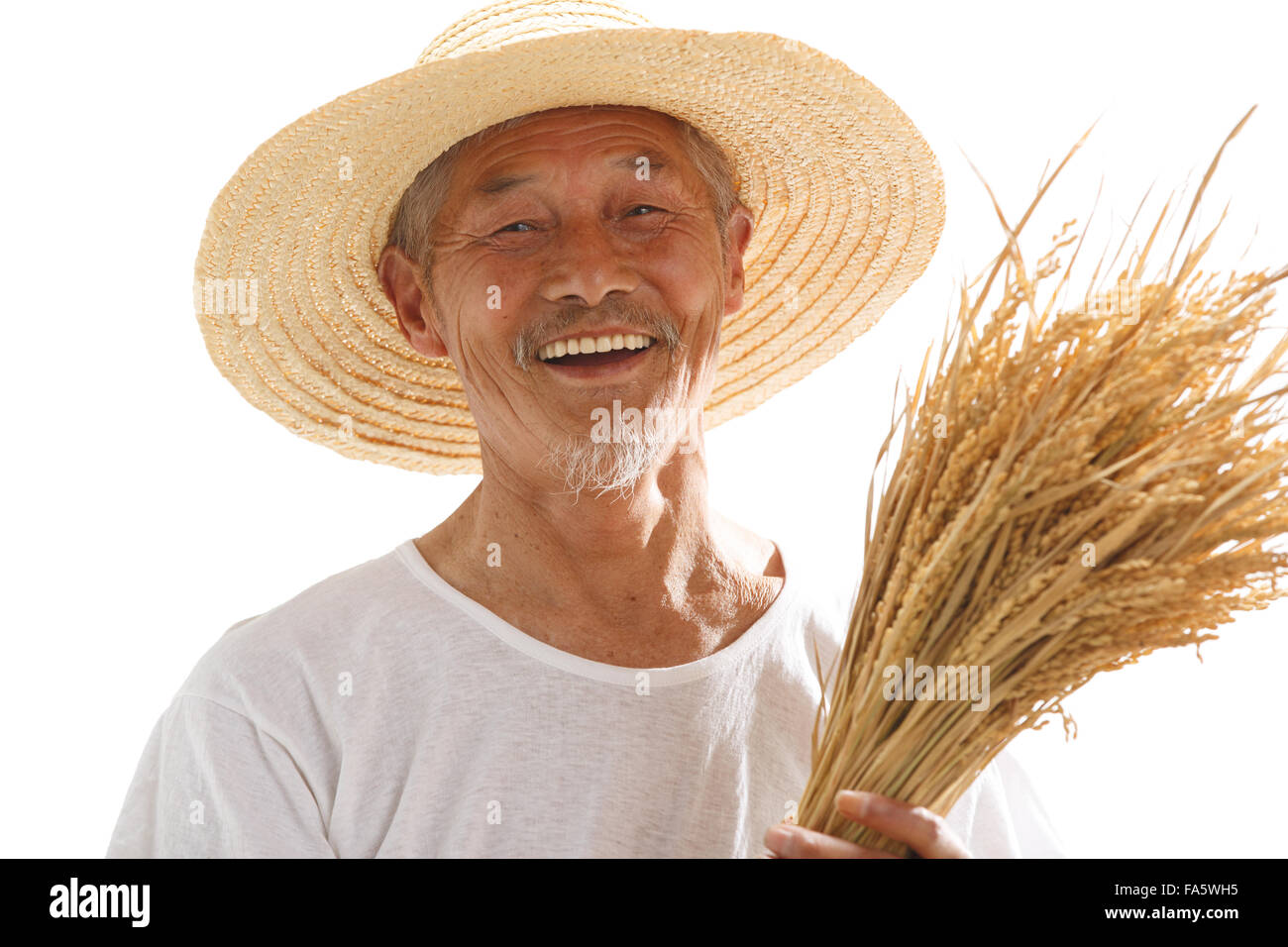 The farmer took rice Stock Photo - Alamy