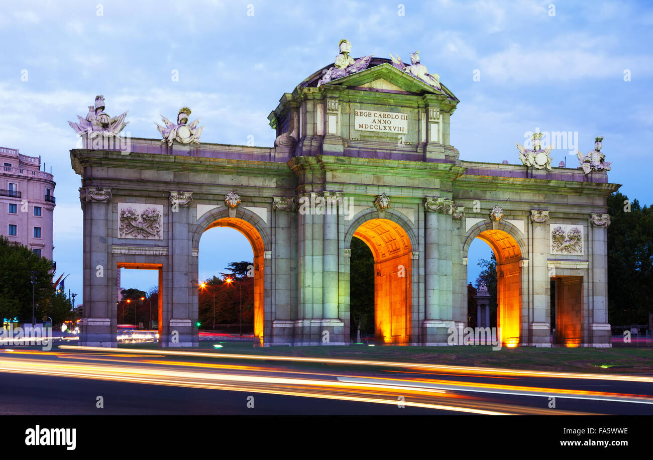 Gate of Toledo in evening. Madrid, Spain Stock Photo - Alamy