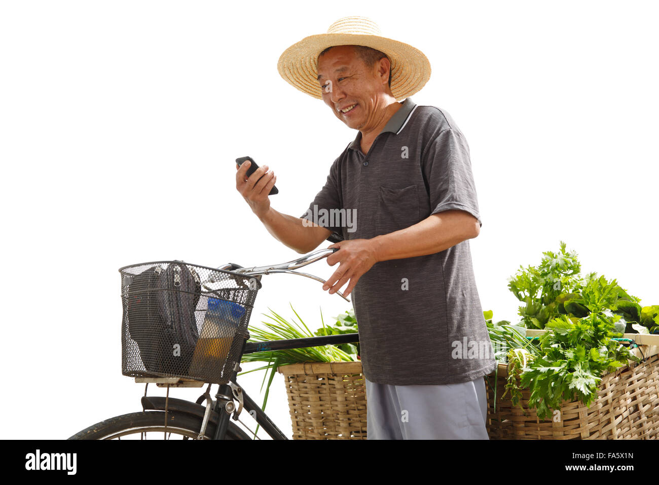 Farmers use mobile phones Stock Photo - Alamy